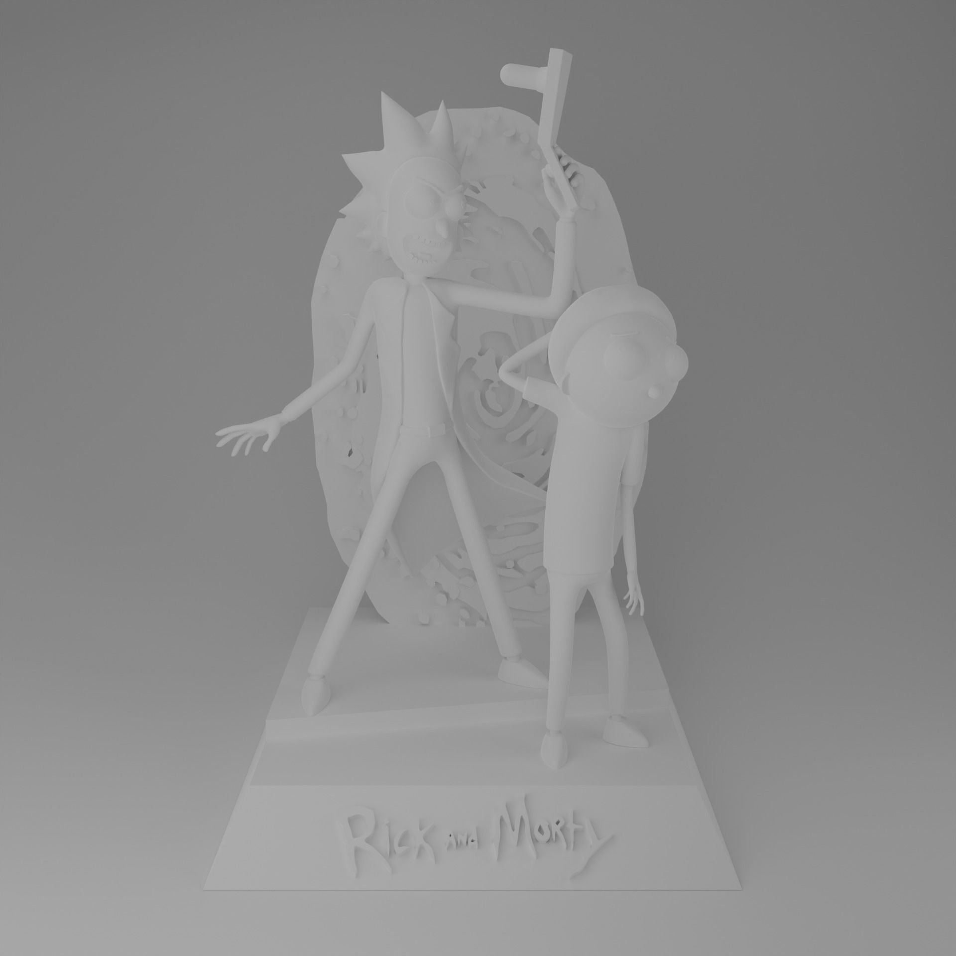 Rick and Morty sculpture 3D model 3D printable | CGTrader