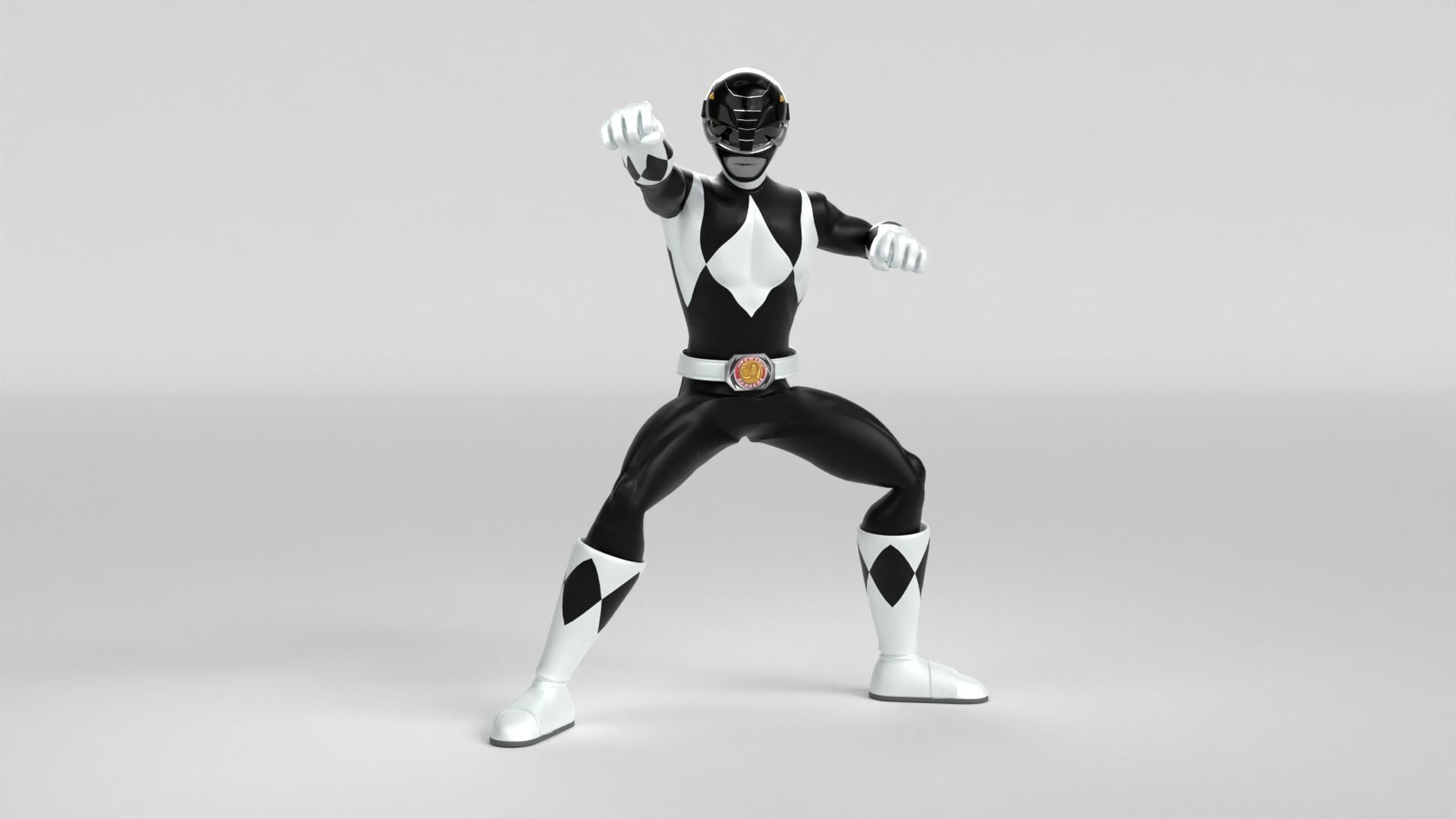 Black Ranger - Power Ranger 3D model rigged | CGTrader