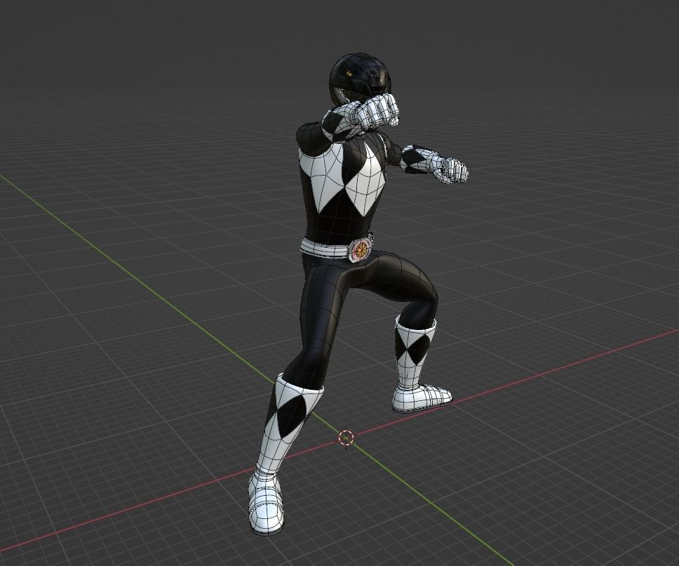 Black Ranger - Power Ranger 3D model rigged | CGTrader