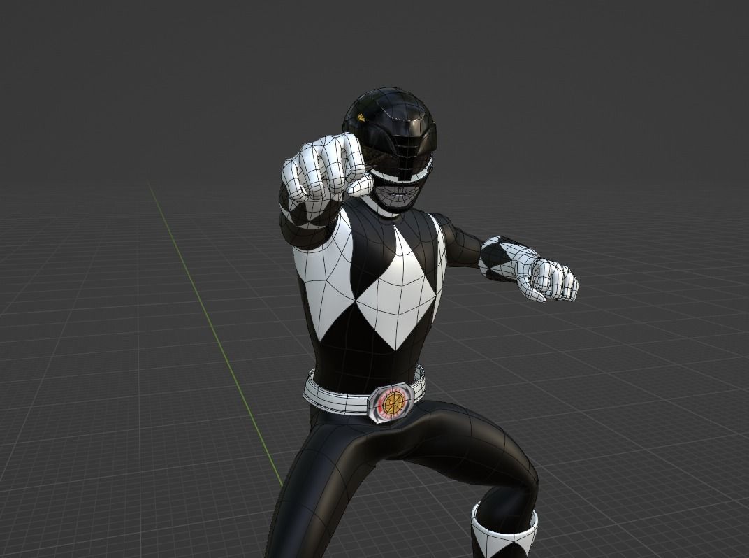 Black Ranger - Power Ranger 3D model rigged | CGTrader