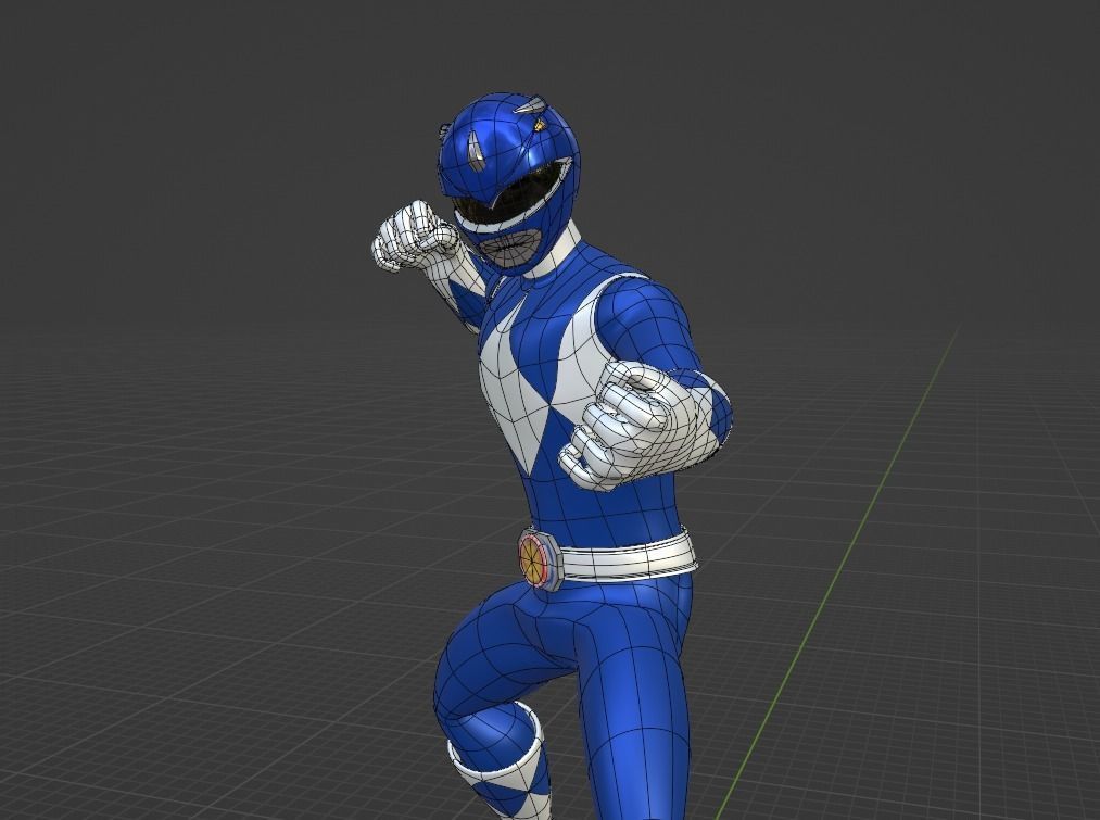Blue Ranger - Power Ranger 3D model rigged | CGTrader