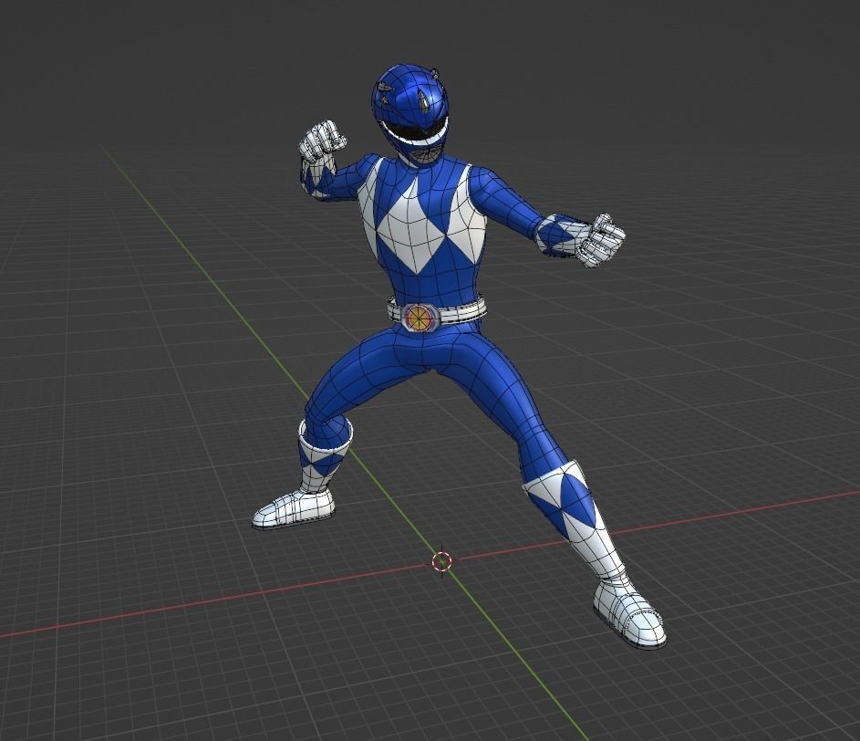 Blue Ranger - Power Ranger 3D model rigged | CGTrader