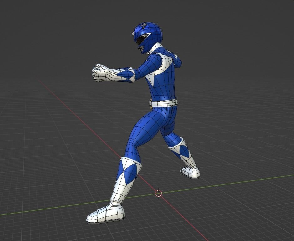 Blue Ranger - Power Ranger 3D model rigged | CGTrader