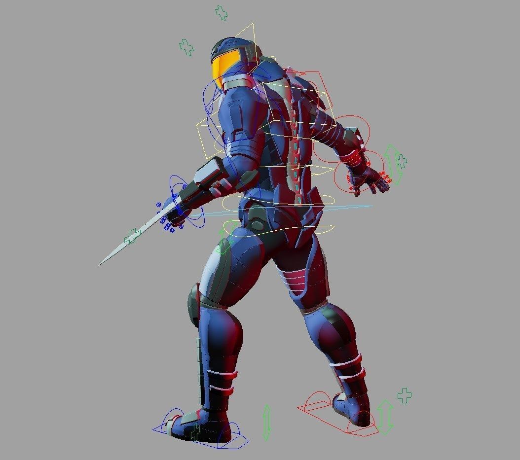 Futuristic Super Soldier 3D model rigged | CGTrader