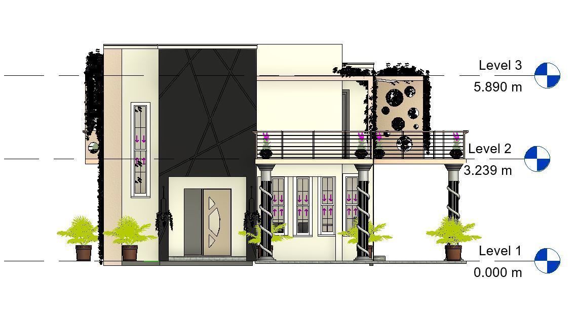 3D model 3 Bedroom House plan Model VR / AR / low-poly | CGTrader