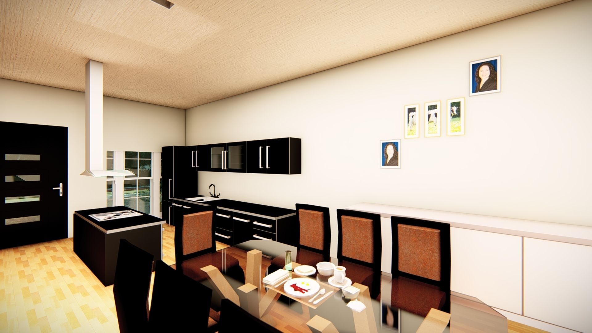 3D model 3 Bedroom House plan Model VR / AR / low-poly | CGTrader