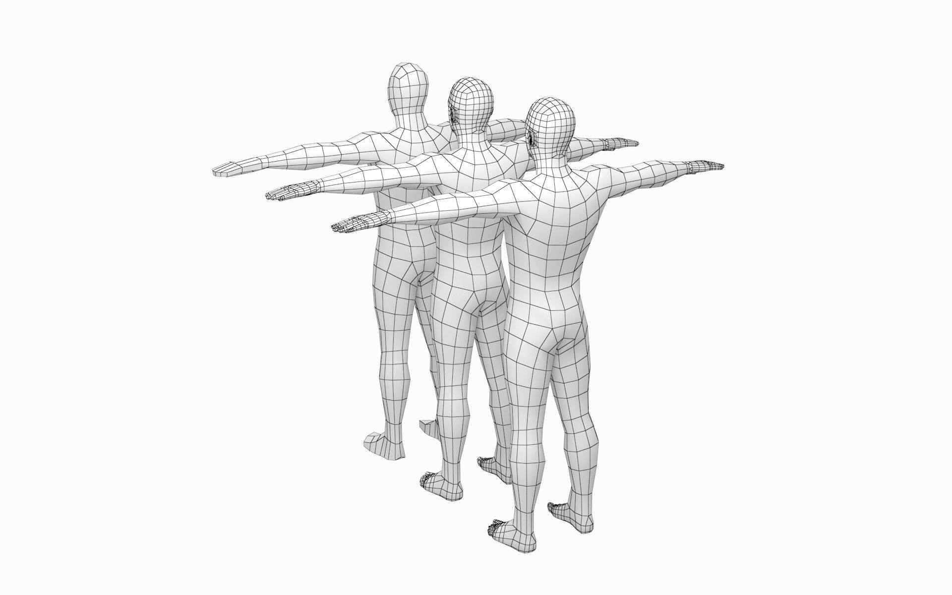 Natural Male Base Mesh in T-Pose 3D model | CGTrader