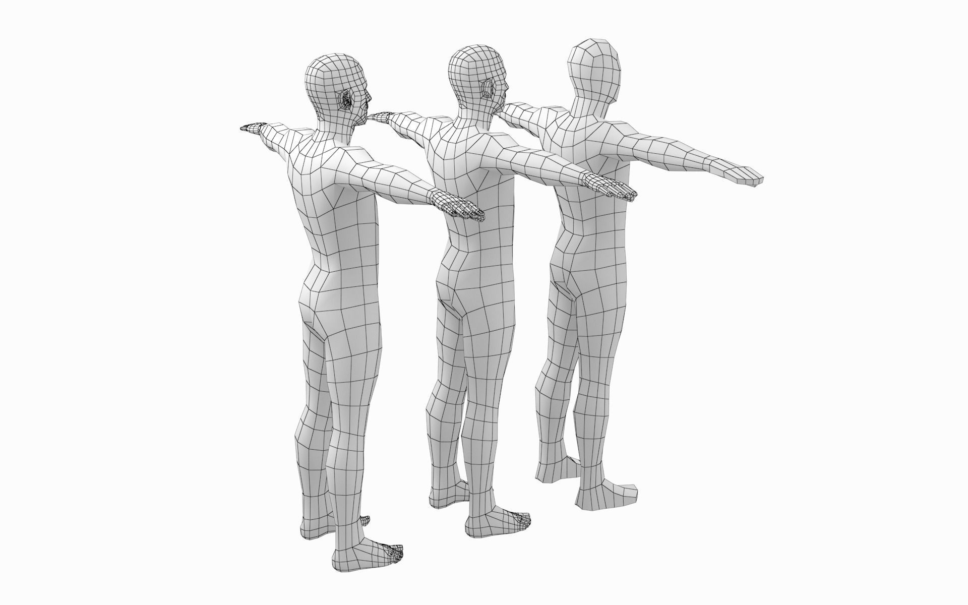 Natural Male Base Mesh in T-Pose 3D model | CGTrader