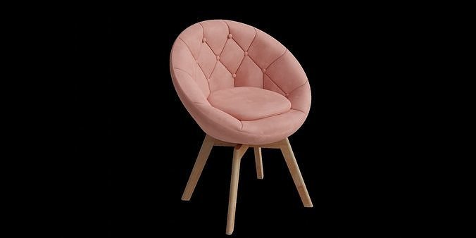 Velvet Round Accent Chair 3D model | CGTrader