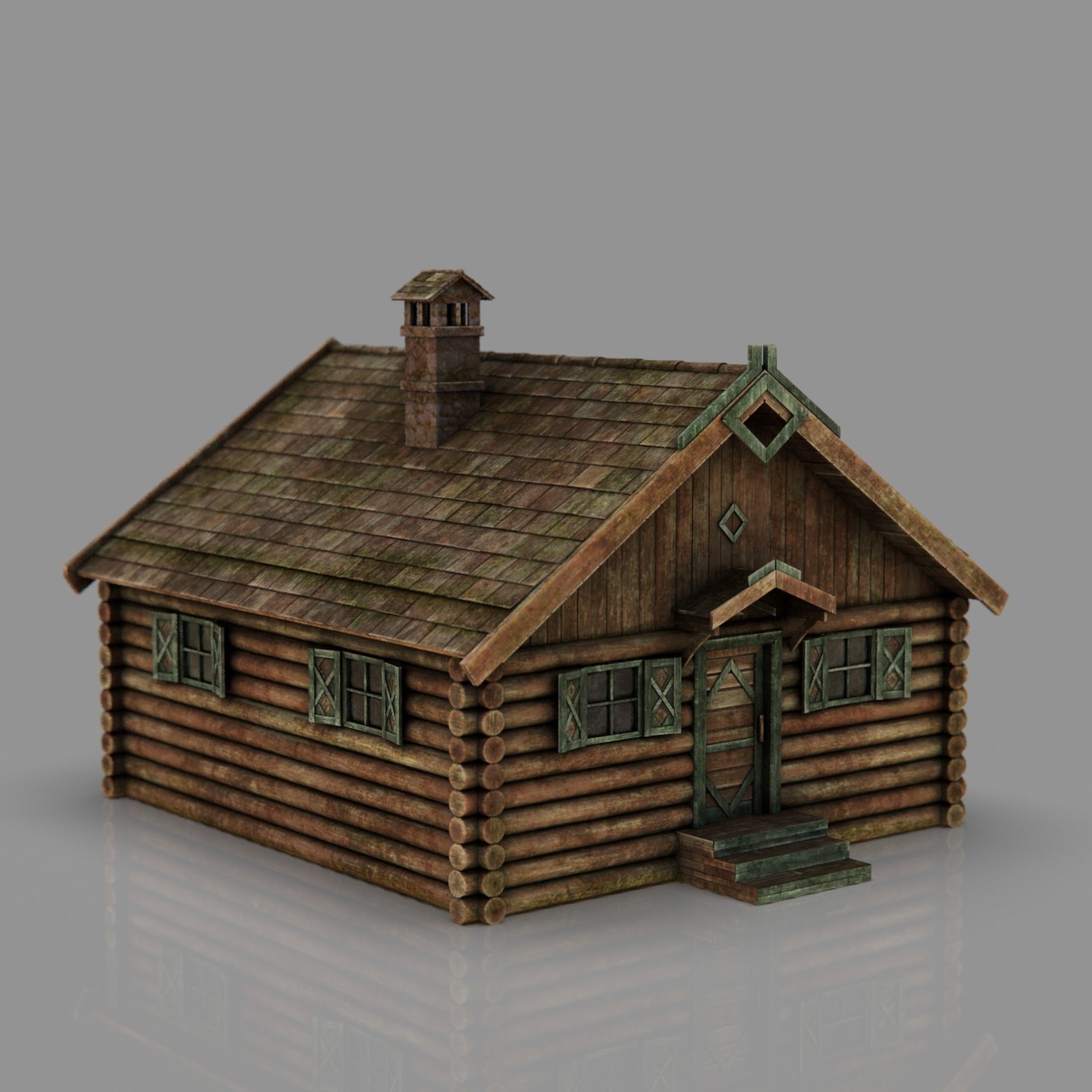 3D model LOG CABIN VR / AR / low-poly | CGTrader