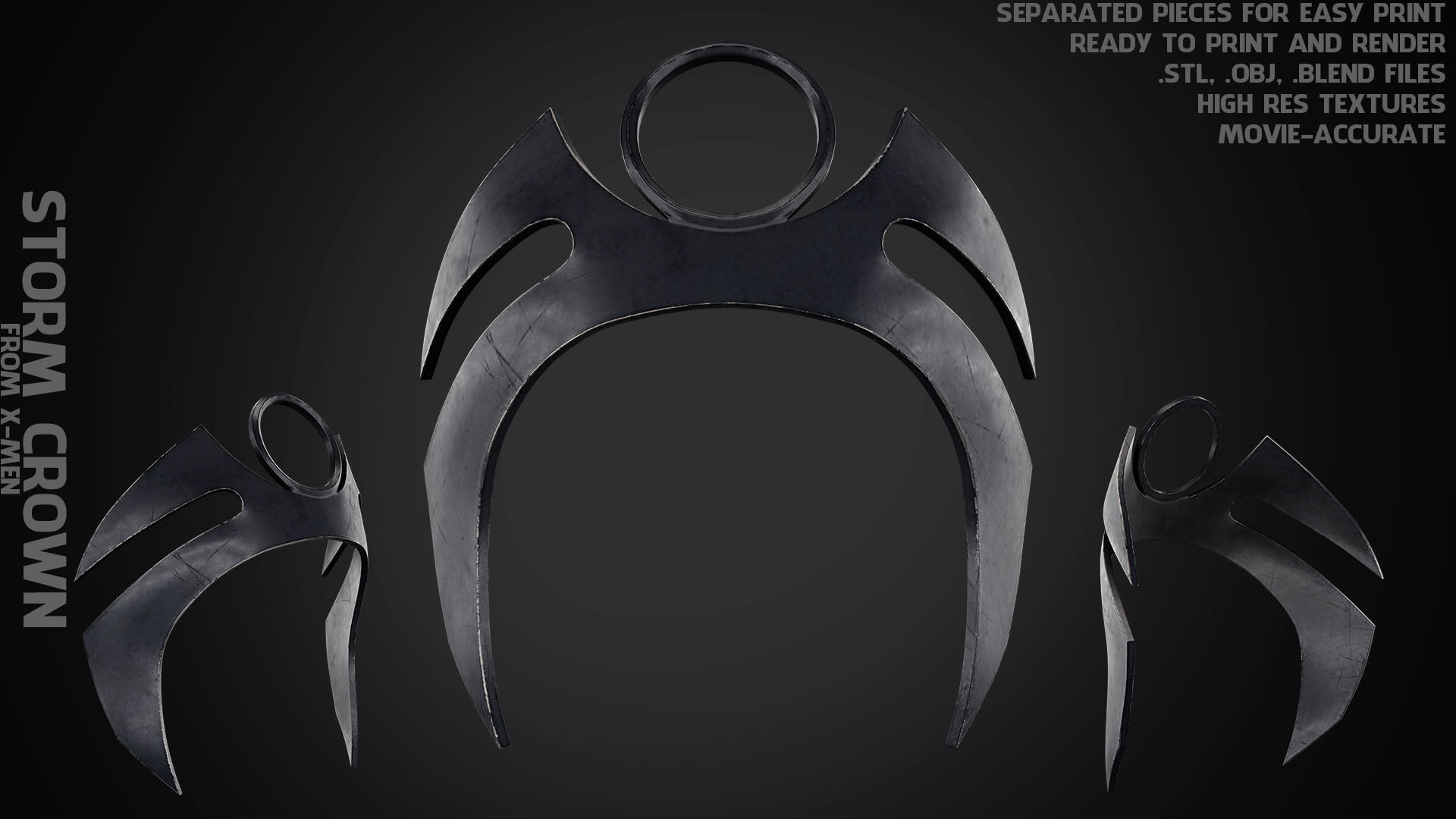 X-Men Storm Crown for Cosplay 3D model 3D printable | CGTrader