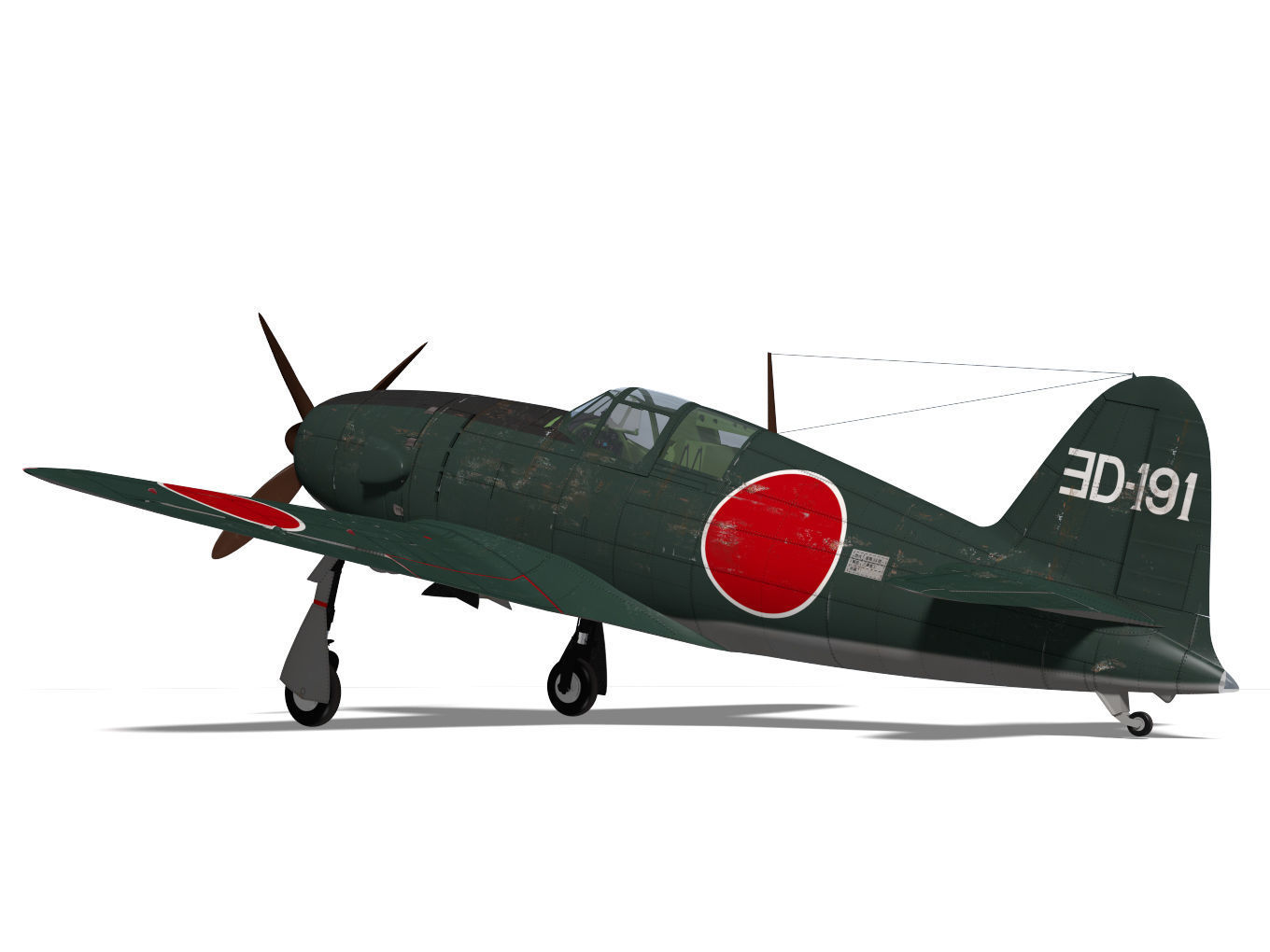 Mitsubishi J2M4 RAIDEN 3D model | CGTrader