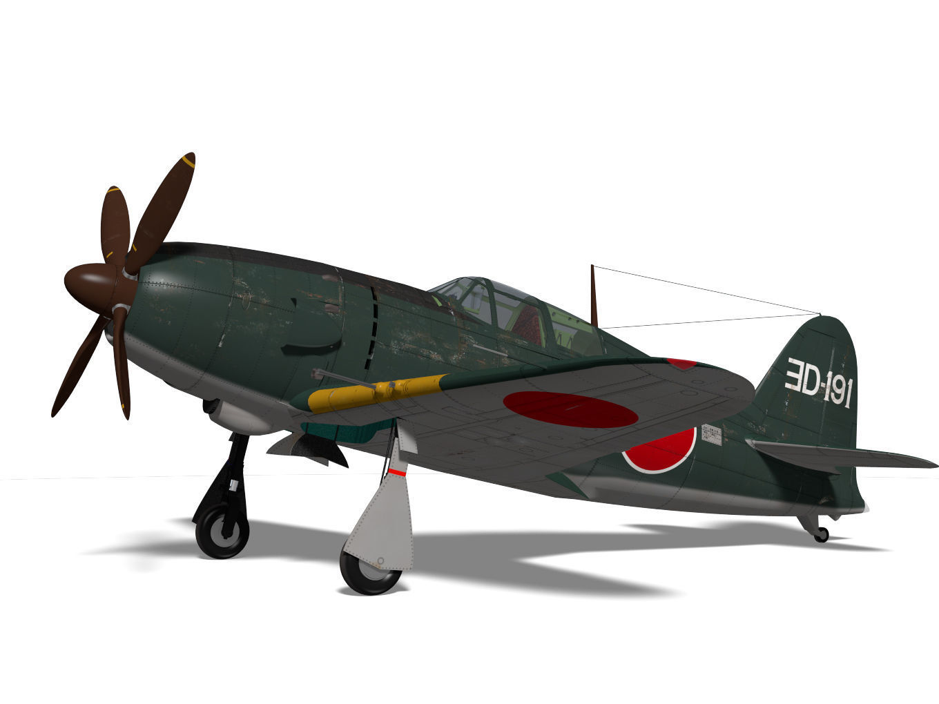 Mitsubishi J2M4 RAIDEN 3D model | CGTrader