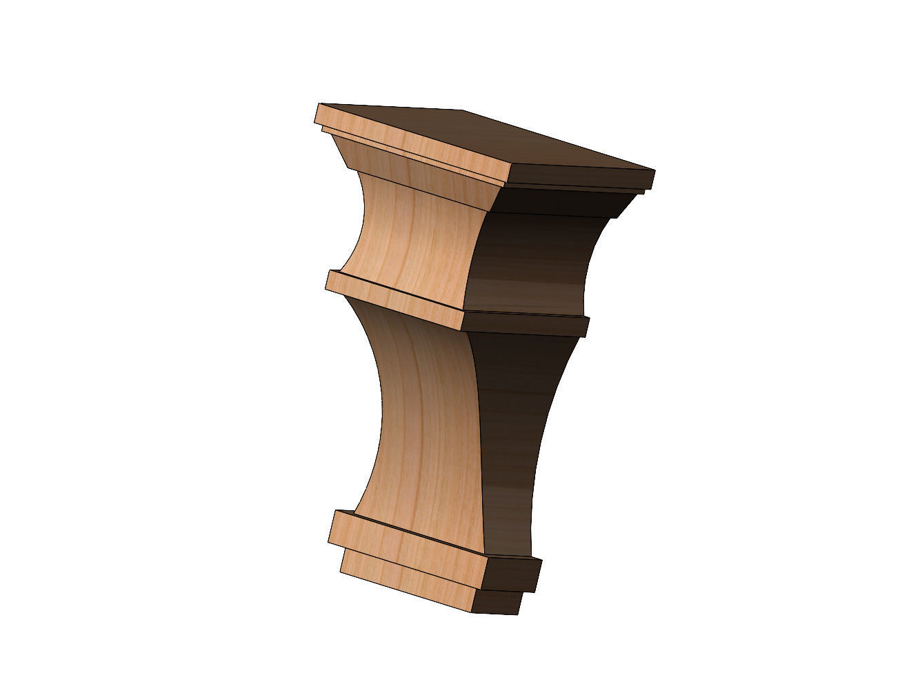 Curved core mission corbel bracket 3D model 3D printable | CGTrader