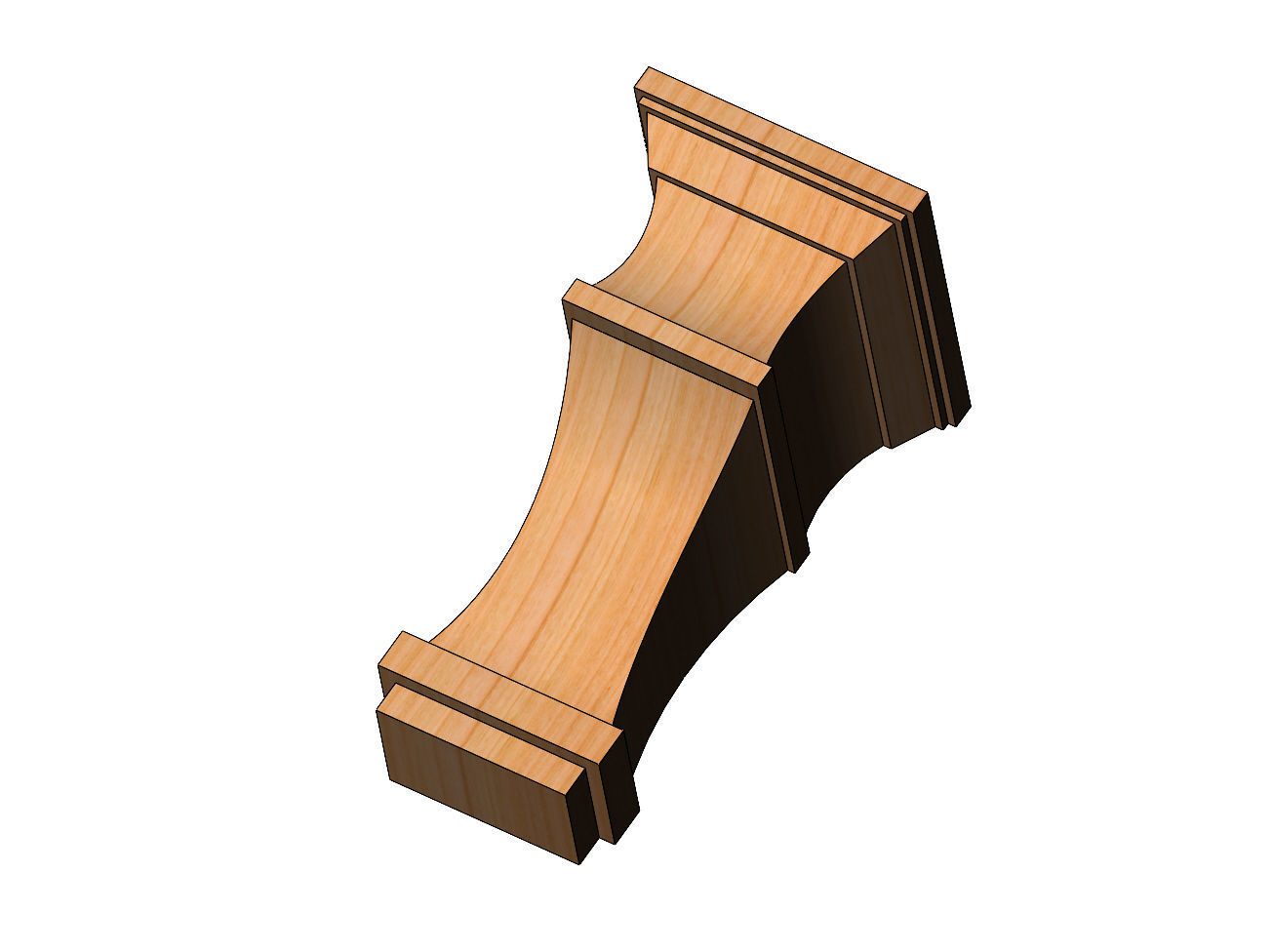 Curved core mission corbel bracket 3D model 3D printable | CGTrader