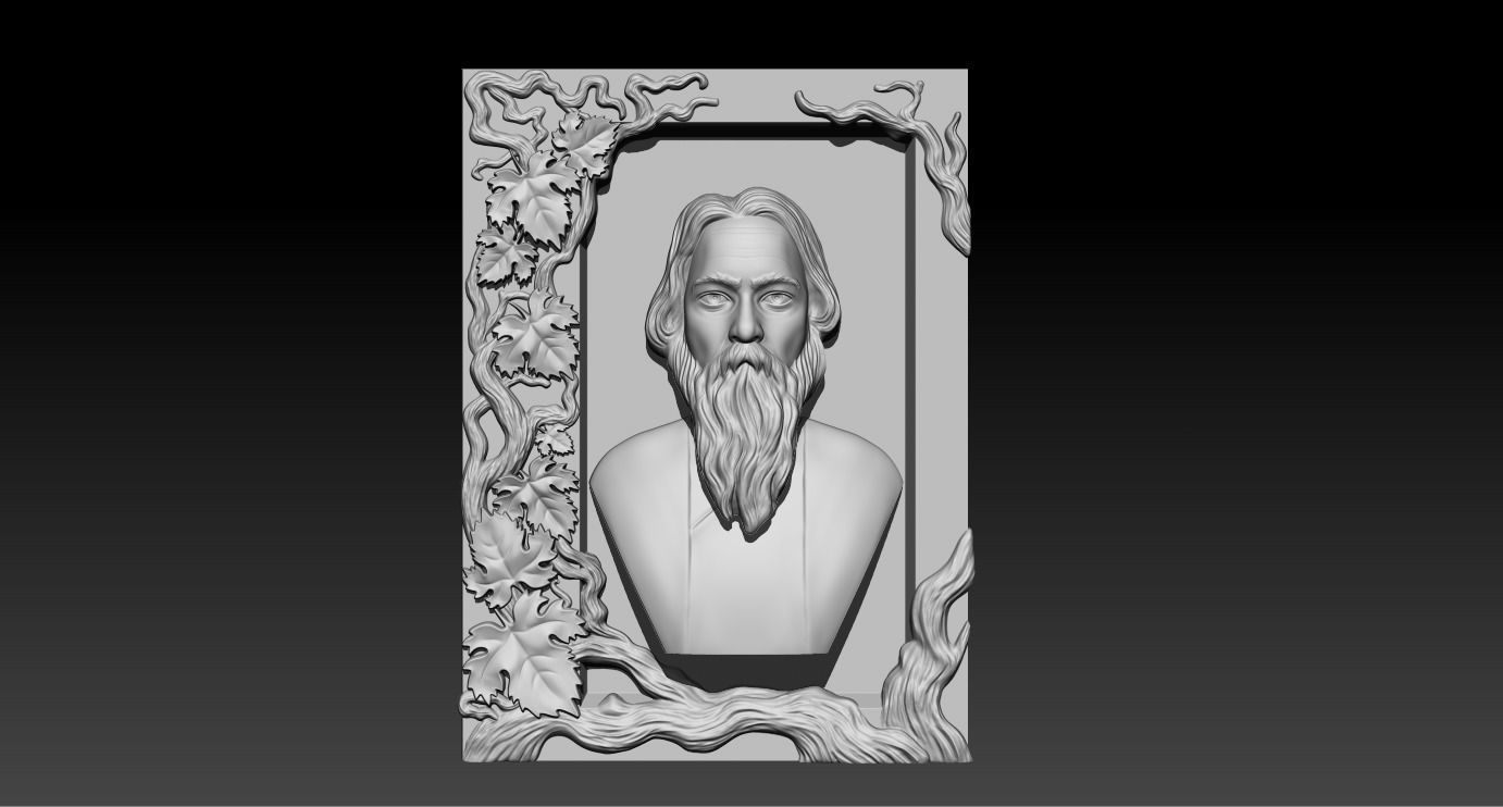 RABINDRANATH TAGORE FOR CNC WOOD CURVING 3D model 3D printable | CGTrader
