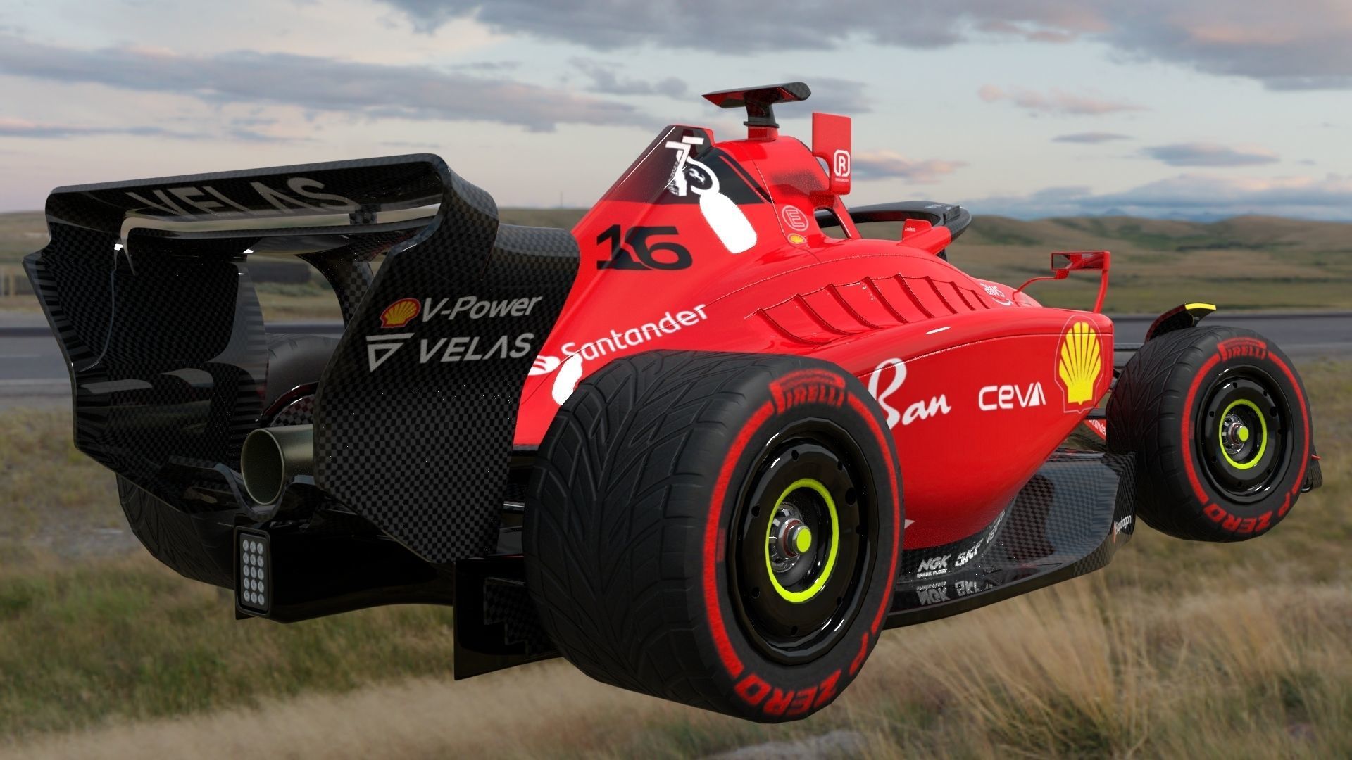 3D model Cartoon rigged Ferrari F1-75 VR / AR / low-poly rigged ...