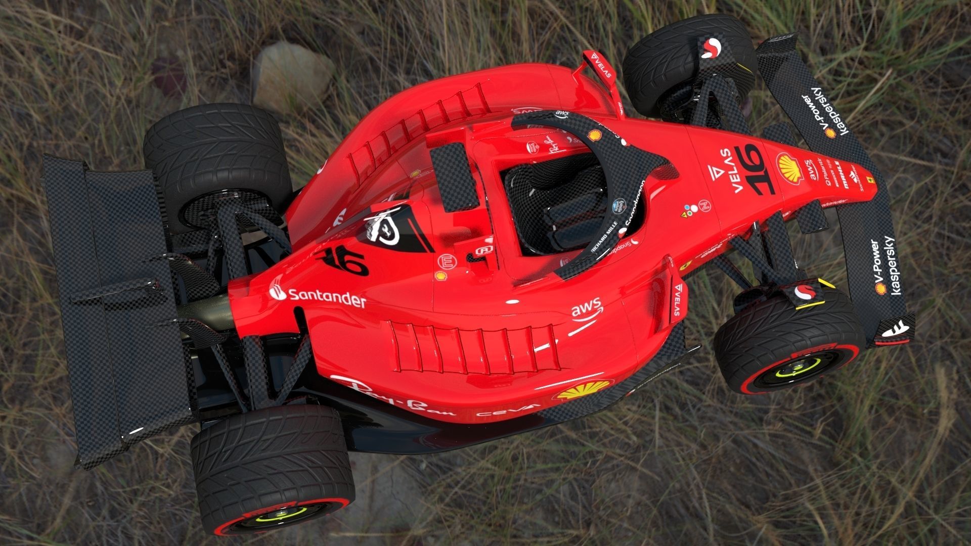 3D model Cartoon rigged Ferrari F1-75 VR / AR / low-poly rigged ...