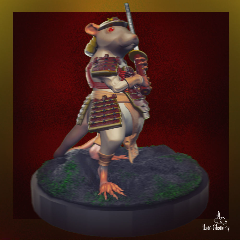 Samurai Rat 3D model 3D printable | CGTrader