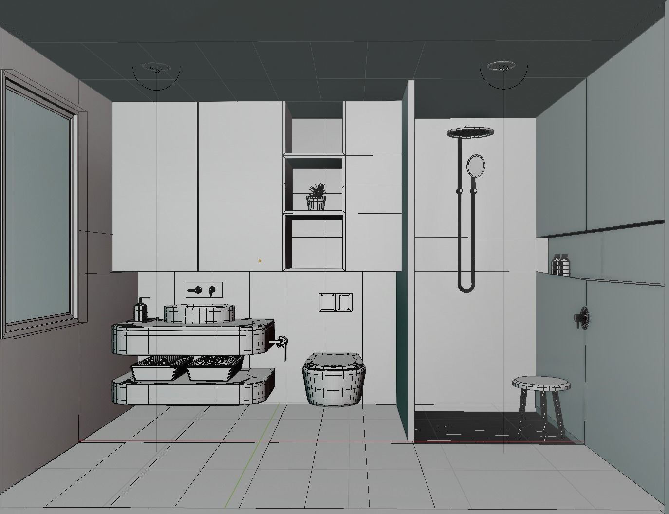 A Washroom Design with textures 3D model | CGTrader