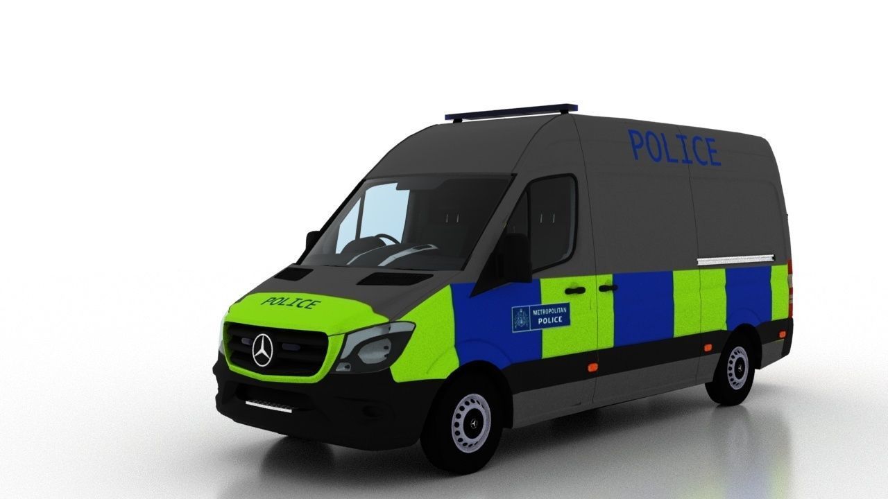 Mercedes Benz Sprinter L2H2 2015 England Police Prison UK 3D model ...