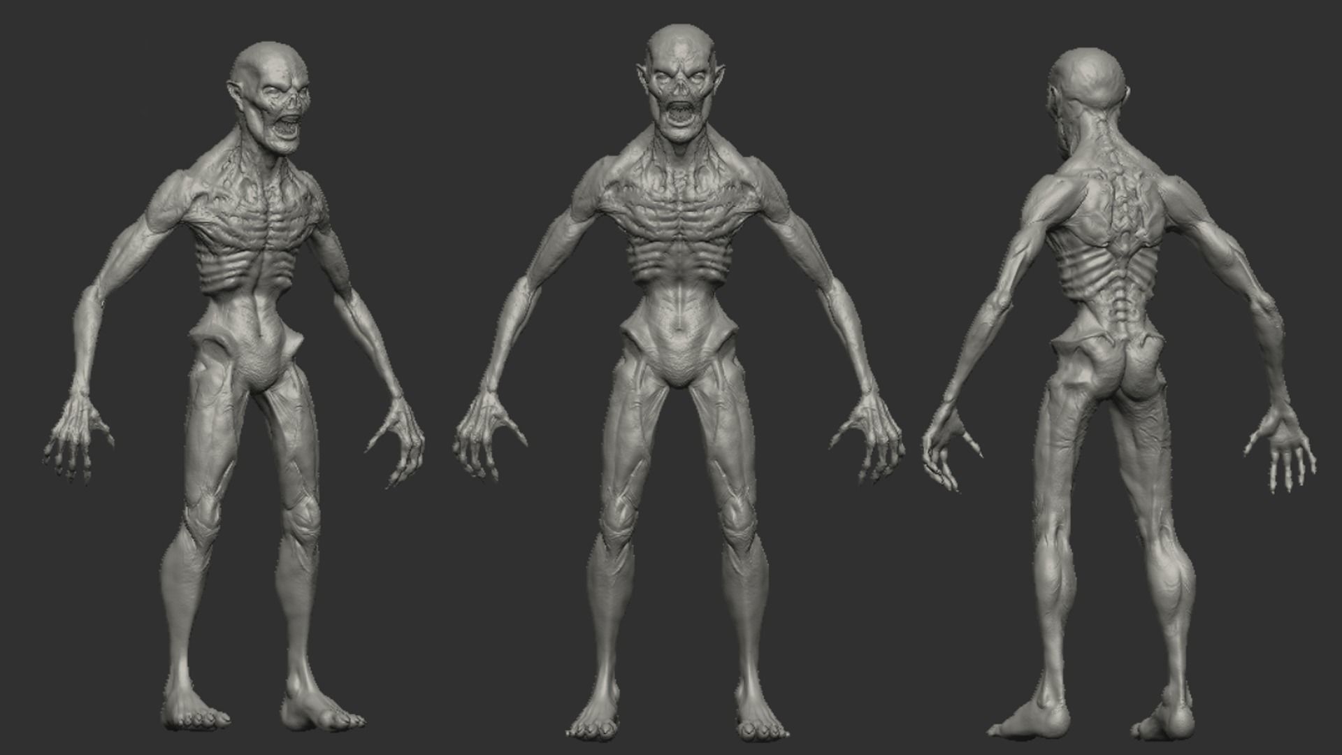 3D model Ghoul Monster -Low poly - Game Ready - Rigged VR / AR / low ...
