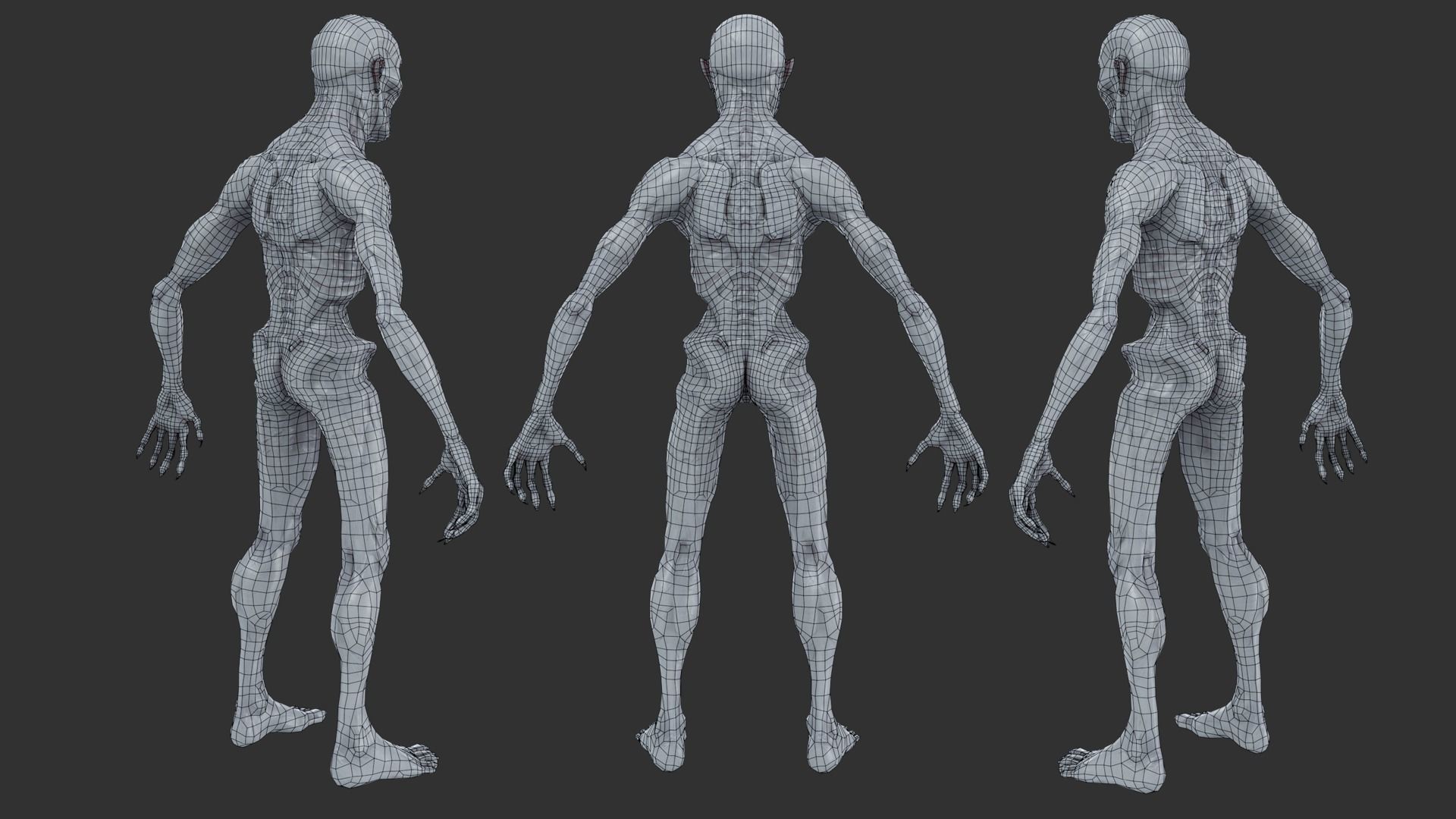 3D model Ghoul Monster -Low poly - Game Ready - Rigged VR / AR / low ...