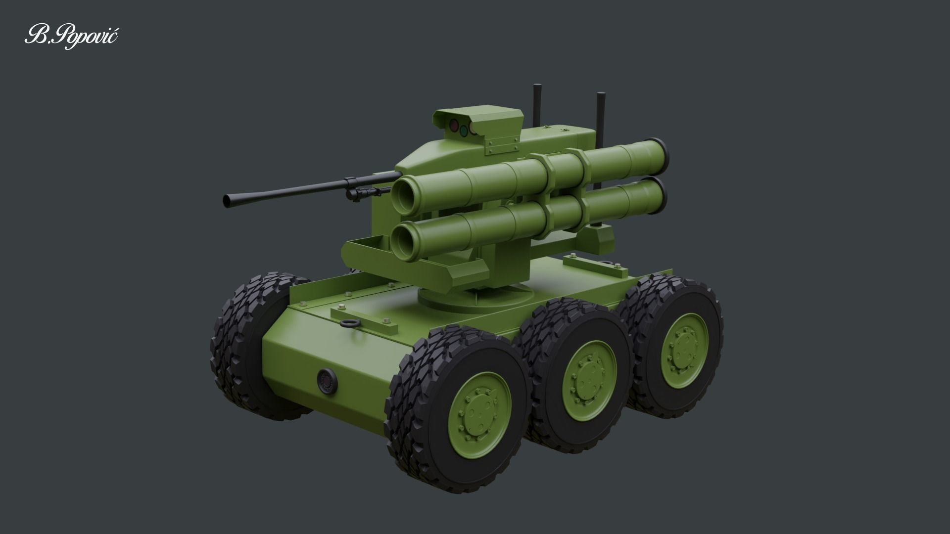 Armed Military Robot 3D model rigged | CGTrader