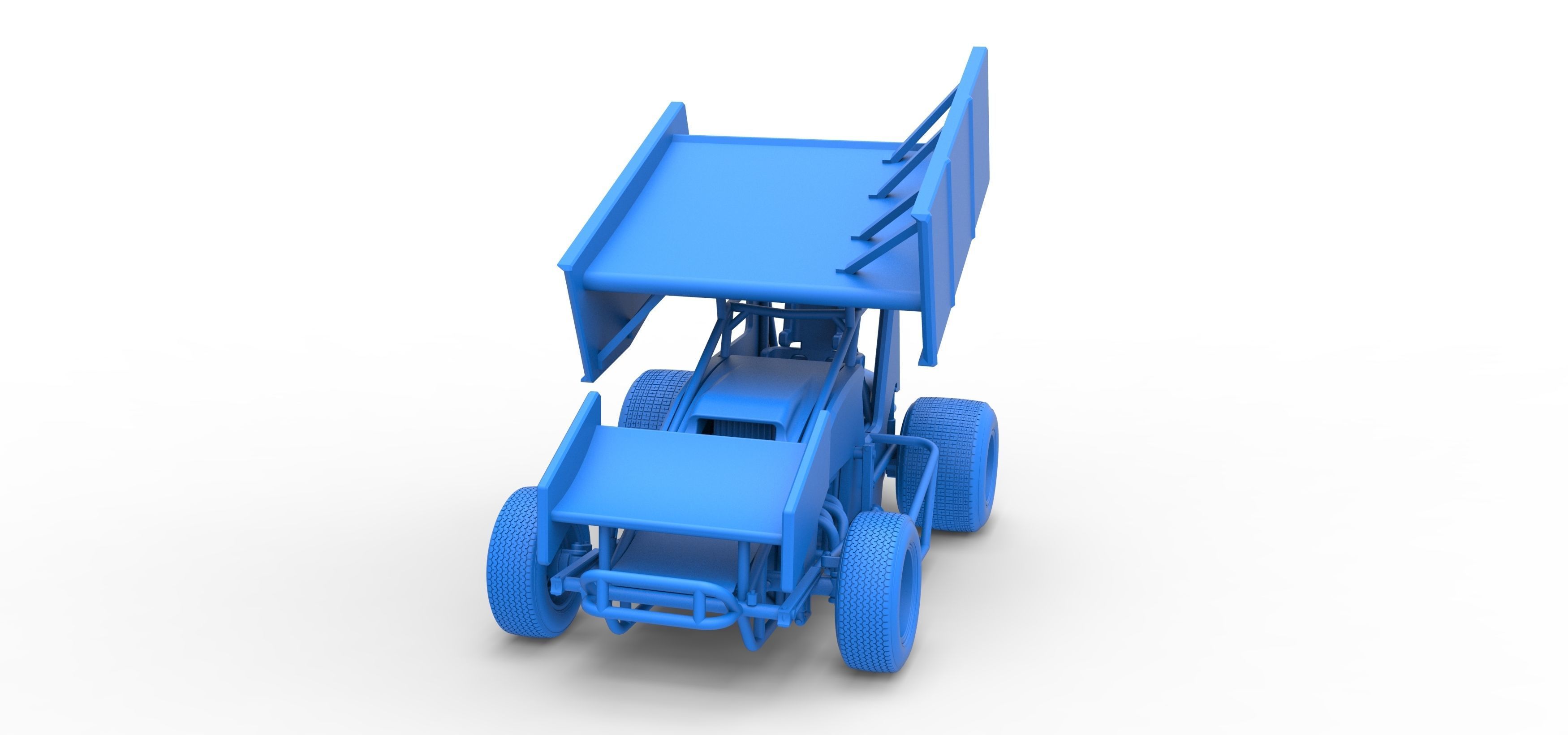 Winged Sprint car Scale 1 to 25 3D model 3D printable | CGTrader