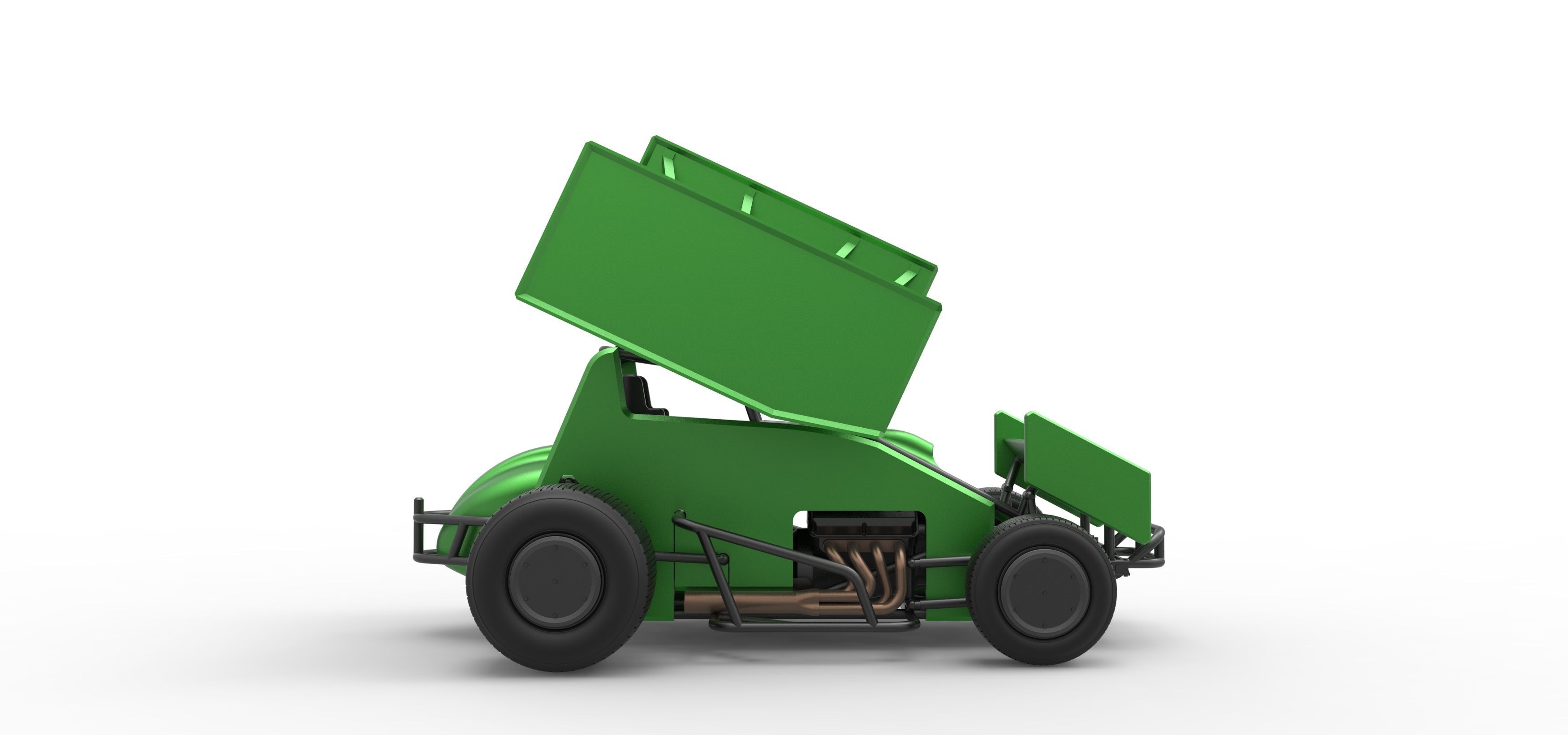 Winged Sprint car Scale 1 to 25 3D model 3D printable | CGTrader