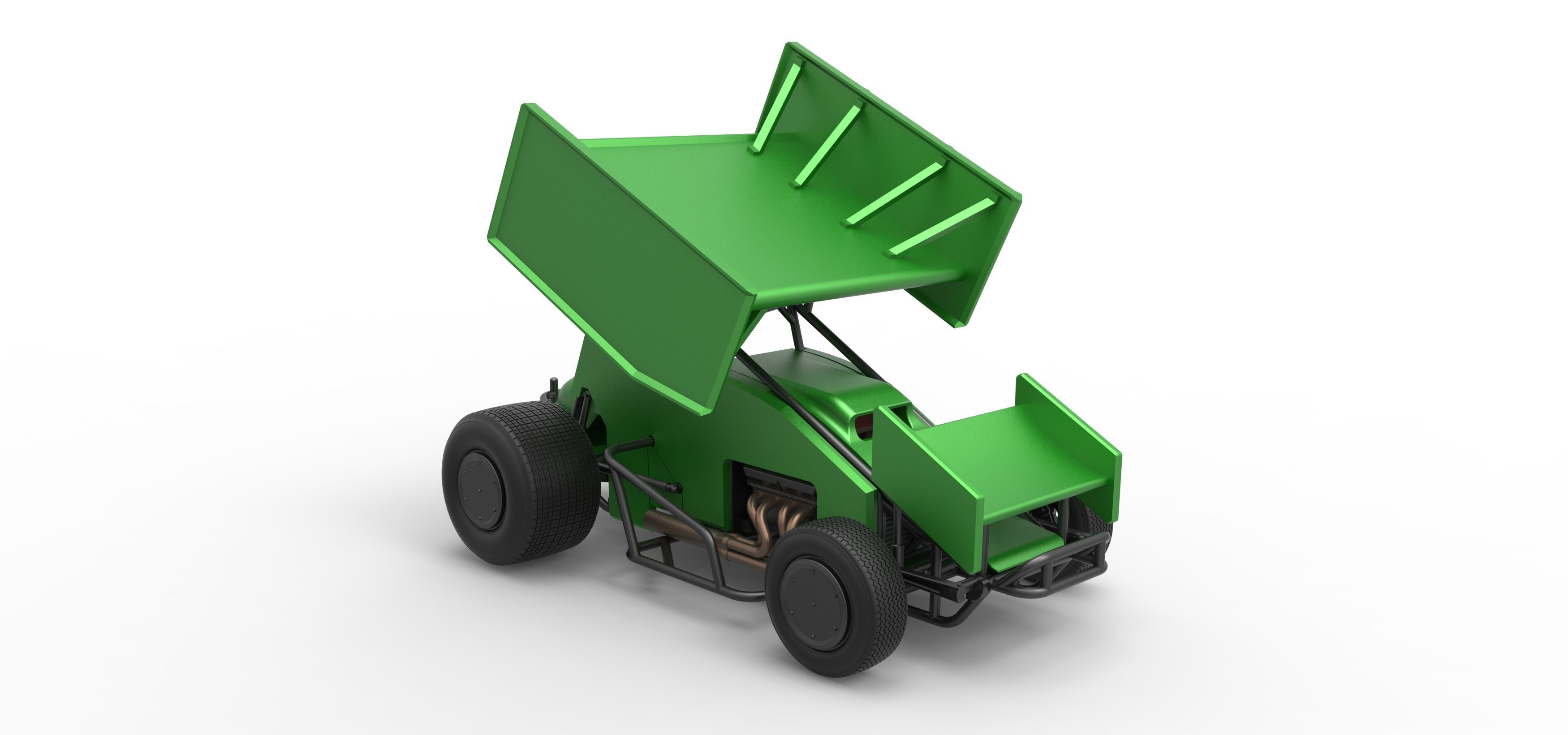 Winged Sprint car Scale 1 to 25 3D model 3D printable | CGTrader