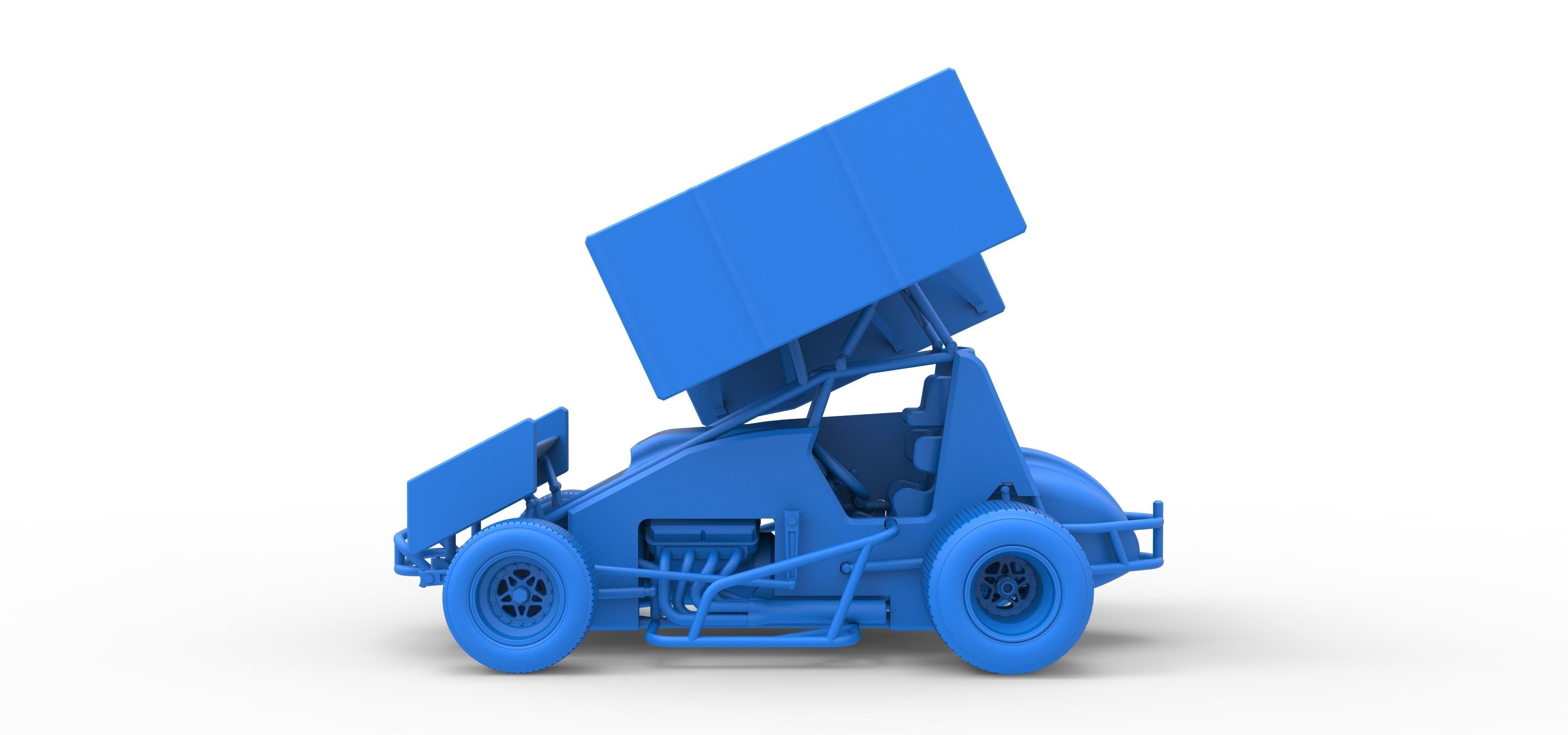Winged Sprint car Scale 1 to 25 3D model 3D printable | CGTrader