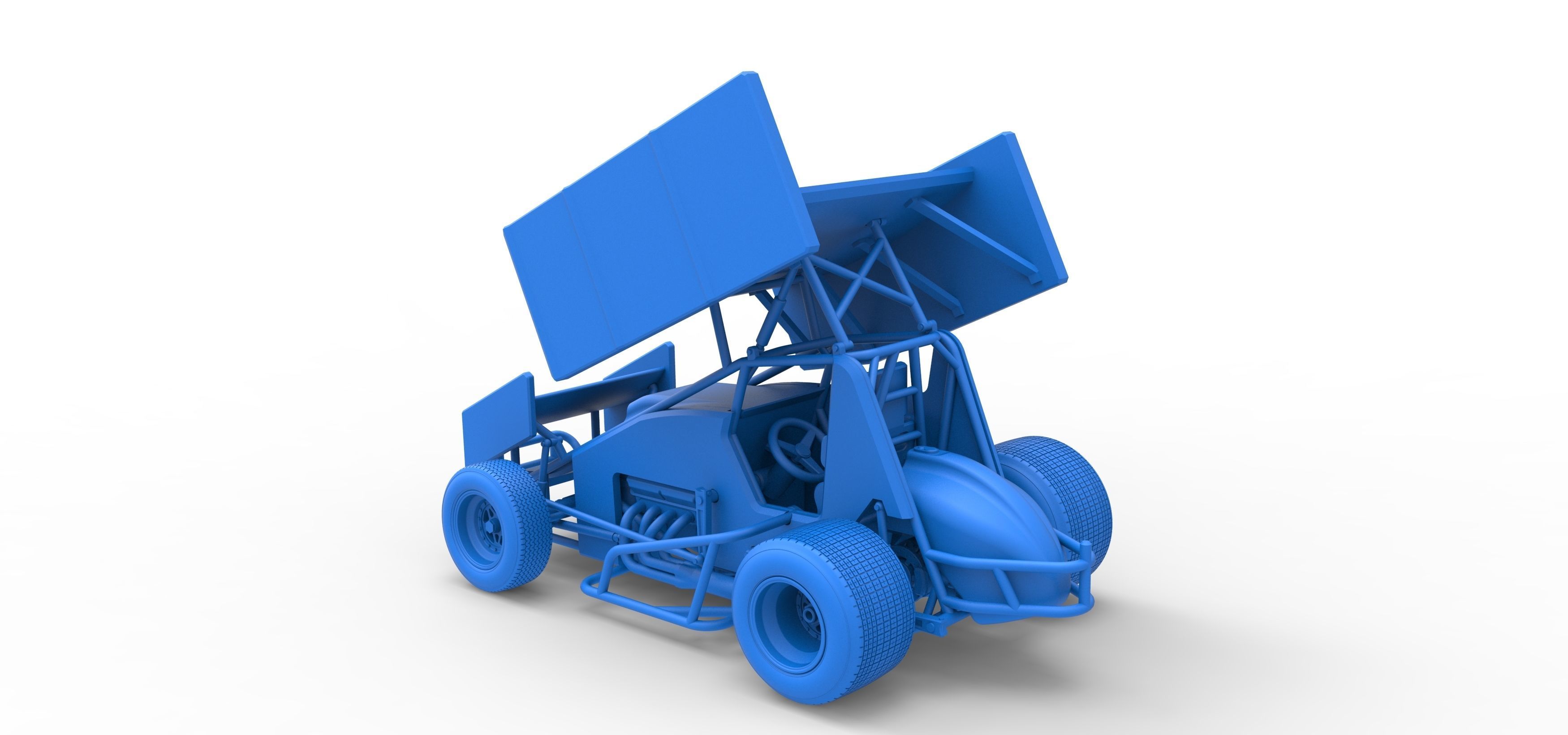Winged Sprint car Scale 1 to 25 3D model 3D printable | CGTrader