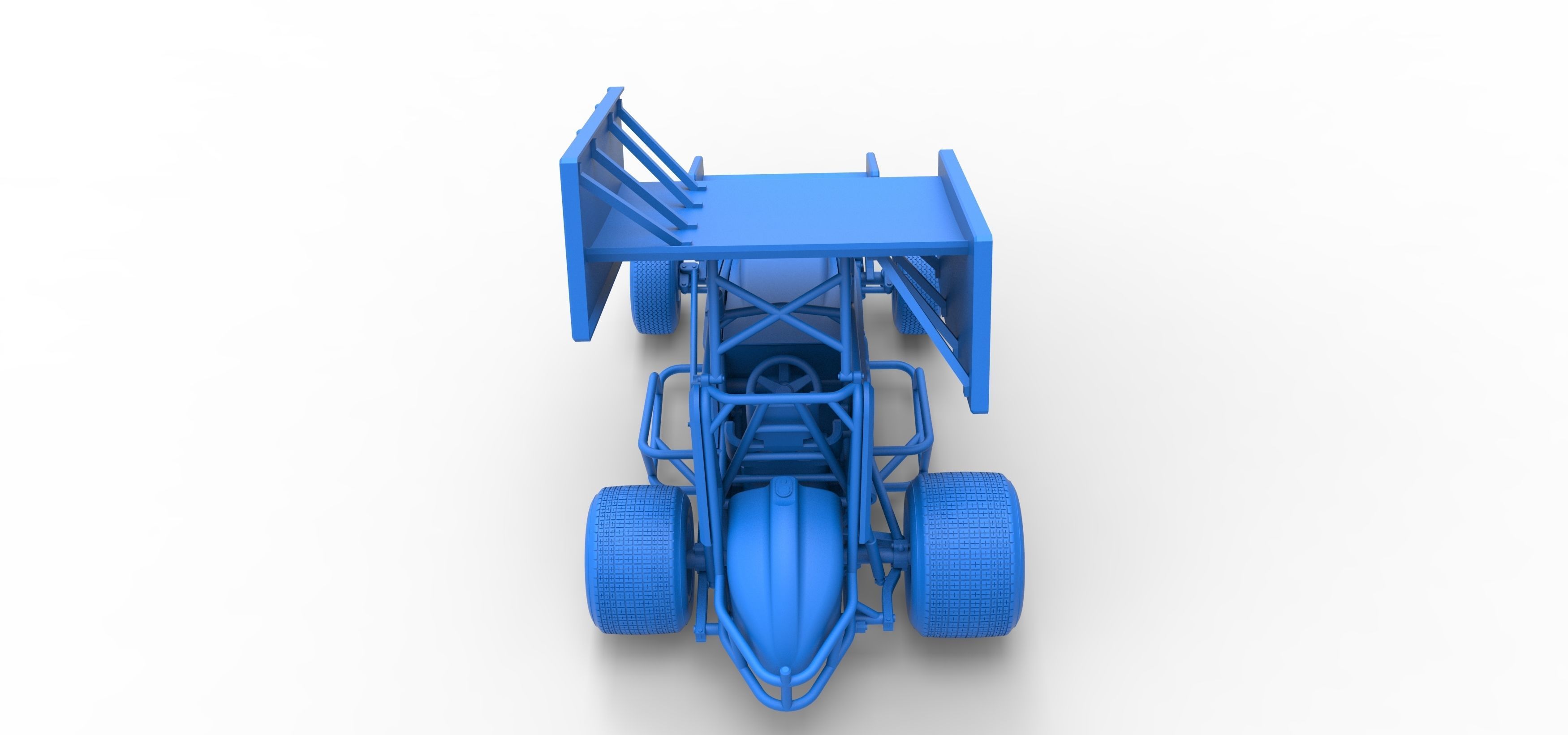 Winged Sprint car Scale 1 to 25 3D model 3D printable | CGTrader