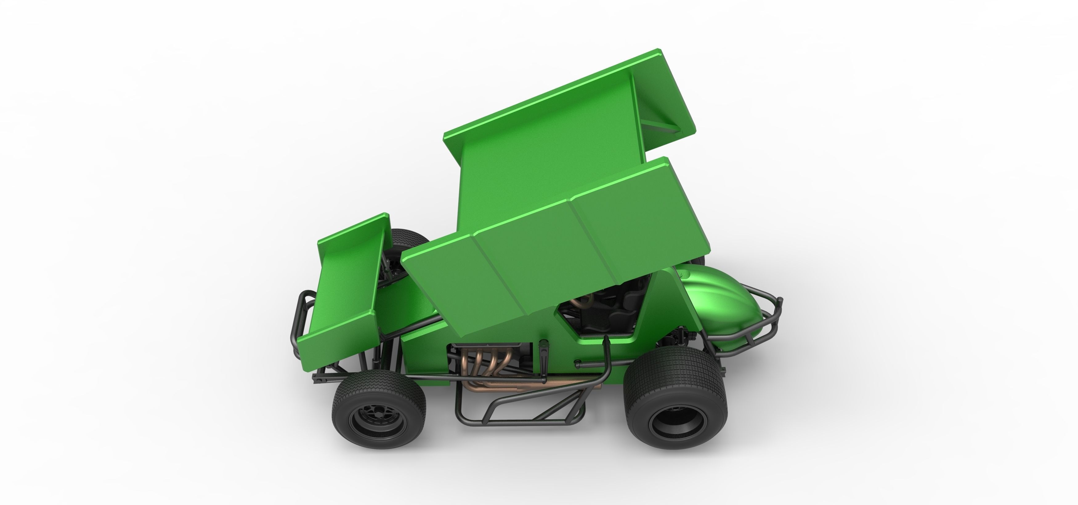 Winged Sprint car Scale 1 to 25 3D model 3D printable | CGTrader