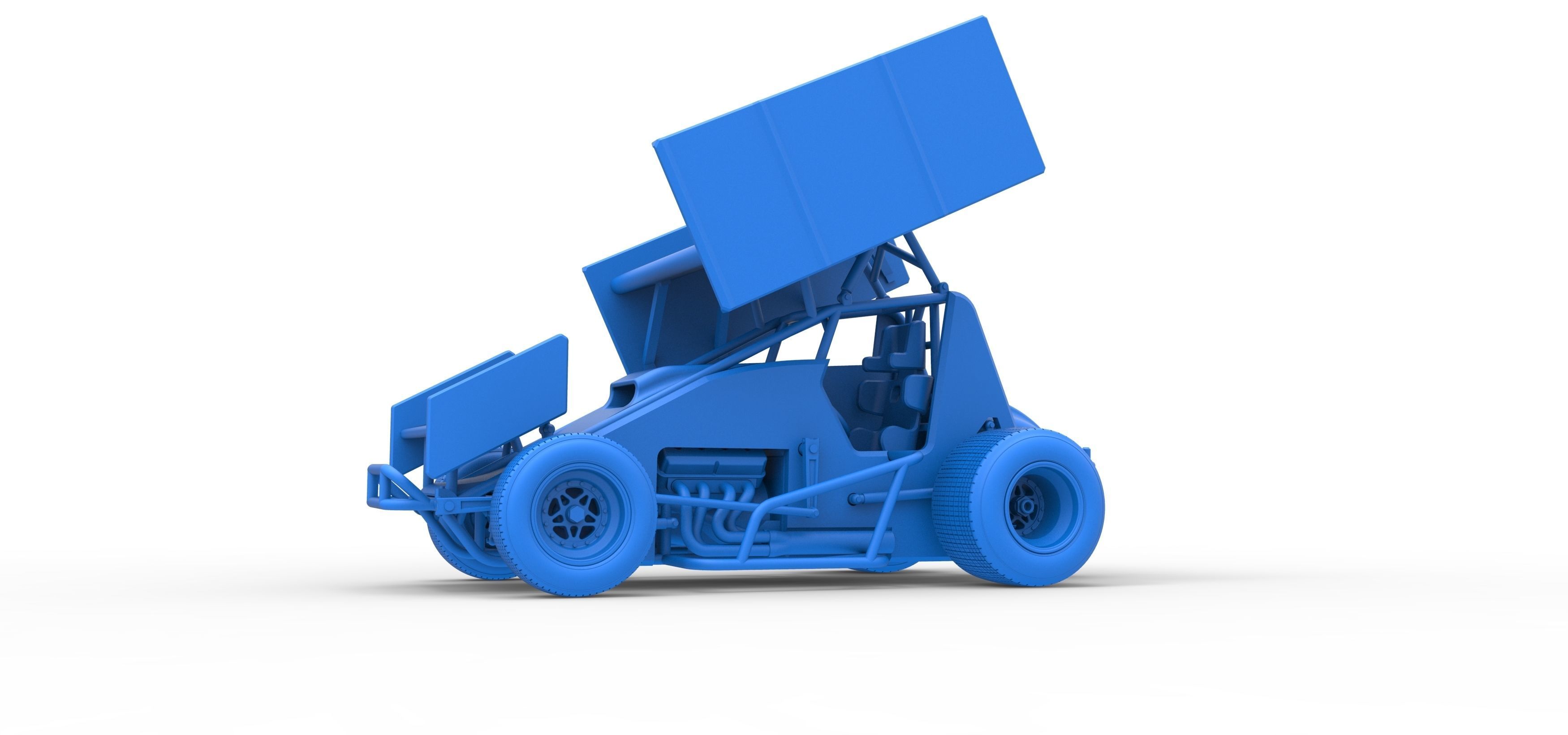 Winged Sprint car Scale 1 to 25 3D model 3D printable | CGTrader