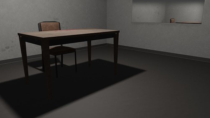 3D model Interrogation Desk and Chair VR / AR / low-poly | CGTrader