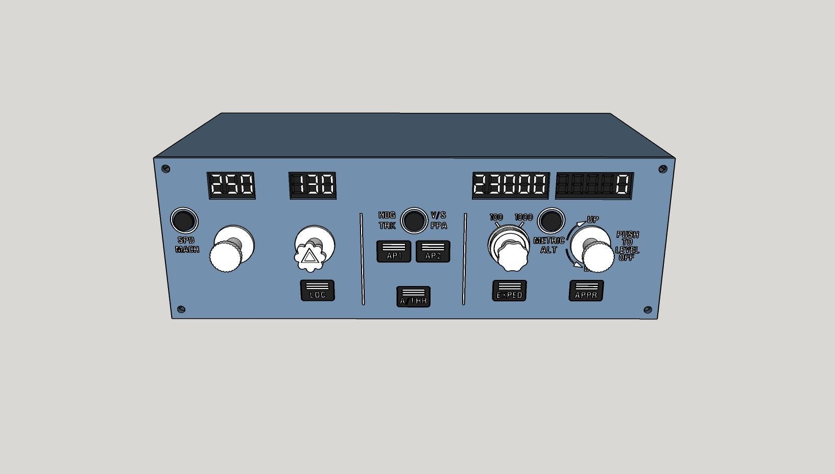 A320 or A330 FCU panel 3D model 3D printable | CGTrader