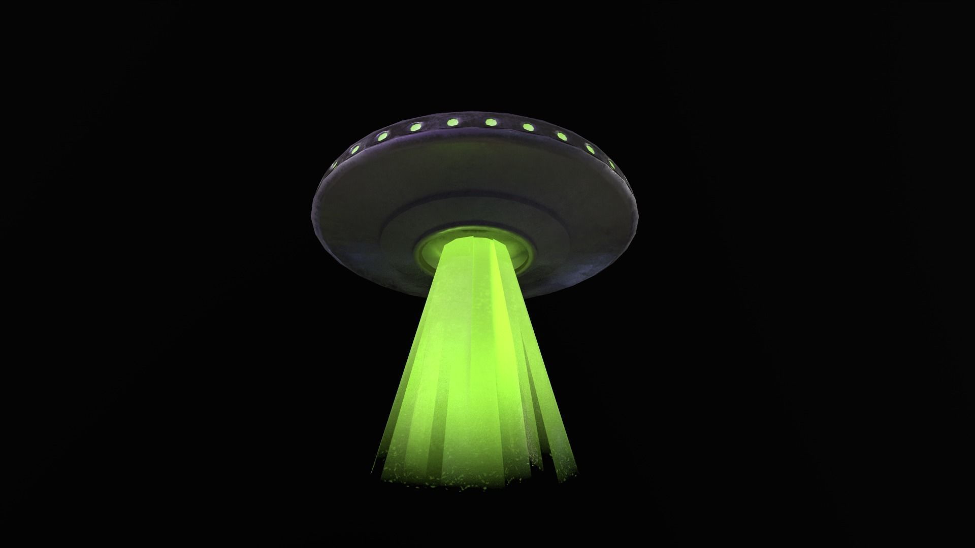 3D model Retro stylized UFO spaceship low poly PBR asset VR / AR / low ...