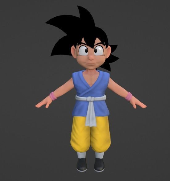 Goku GT Free Rig free 3D model rigged | CGTrader