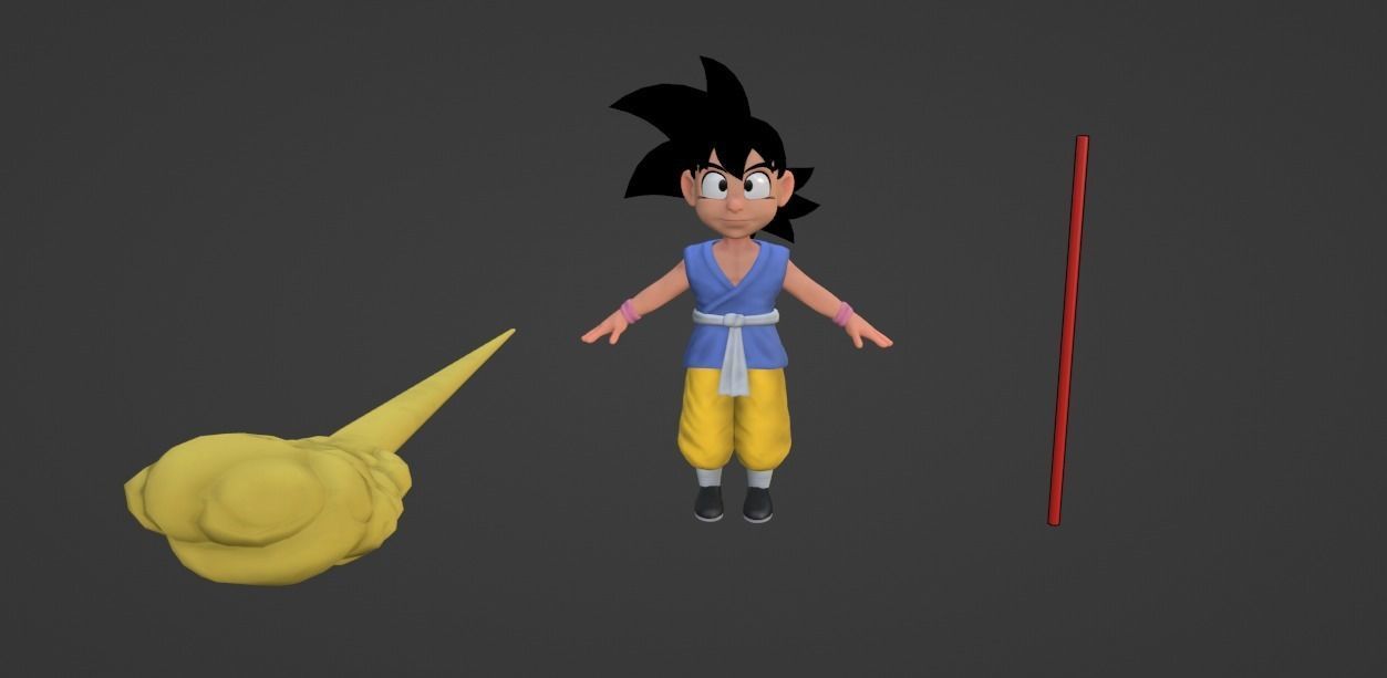 Goku GT Free Rig free 3D model rigged | CGTrader