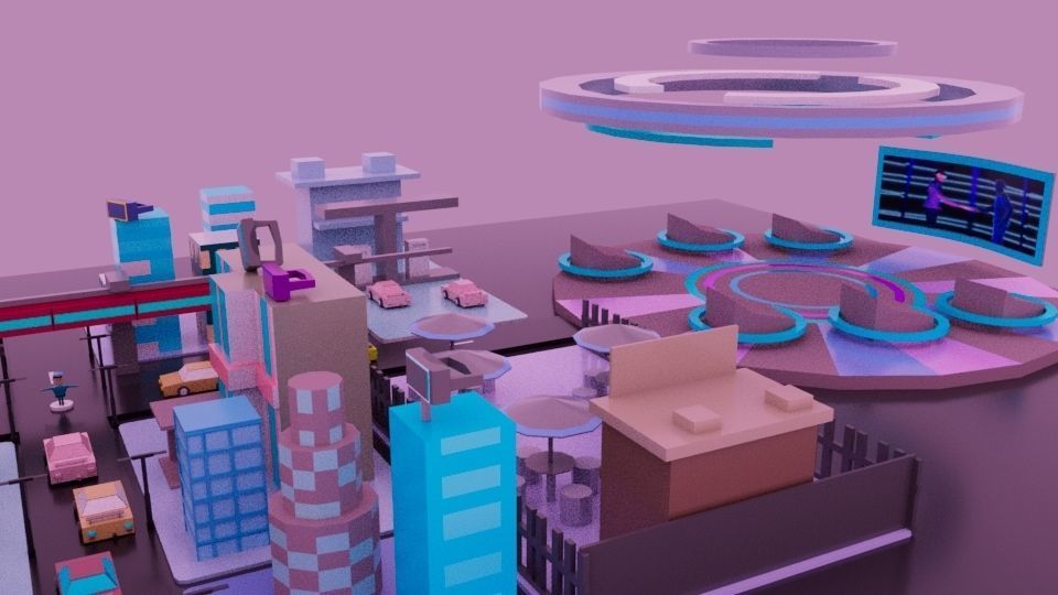 3D model Mat avers low poly City design VR / AR / low-poly | CGTrader