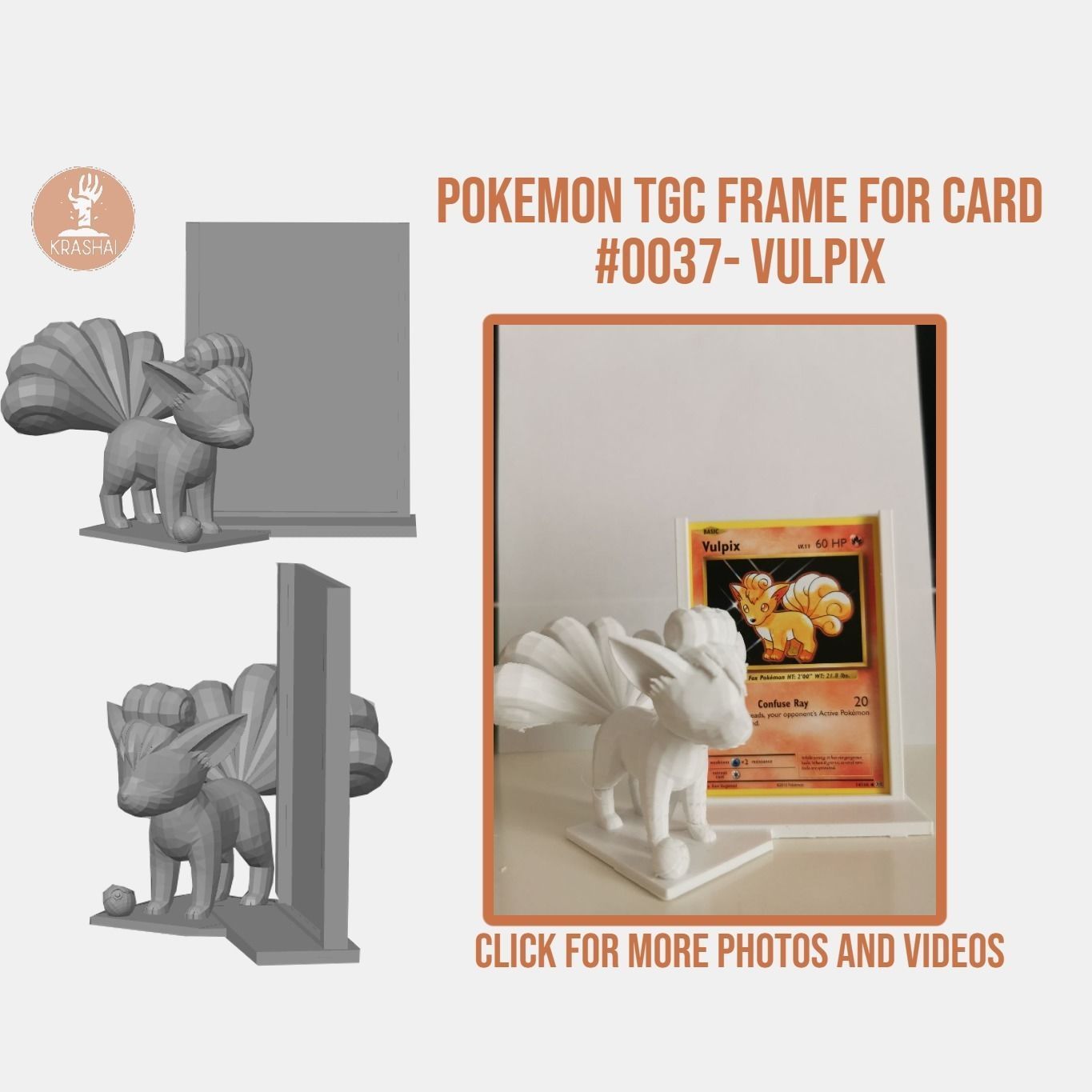 Vulpix Pokemon TCG frame for card 3D model 3D printable | CGTrader