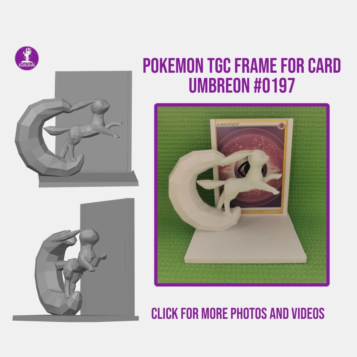 Umbreon Pokemon TCG frame for card 3D model 3D printable | CGTrader