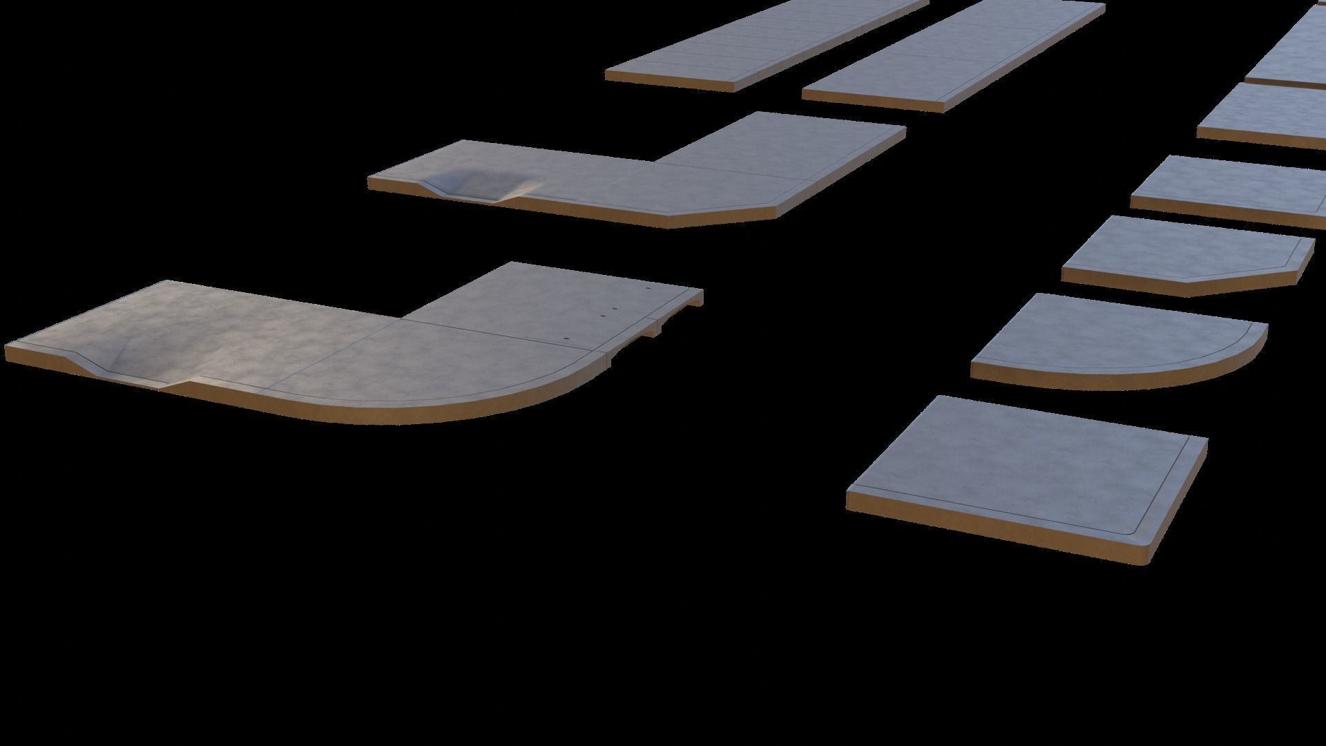 3D model Modular Sidewalks Setbuild Pack VR / AR / low-poly | CGTrader