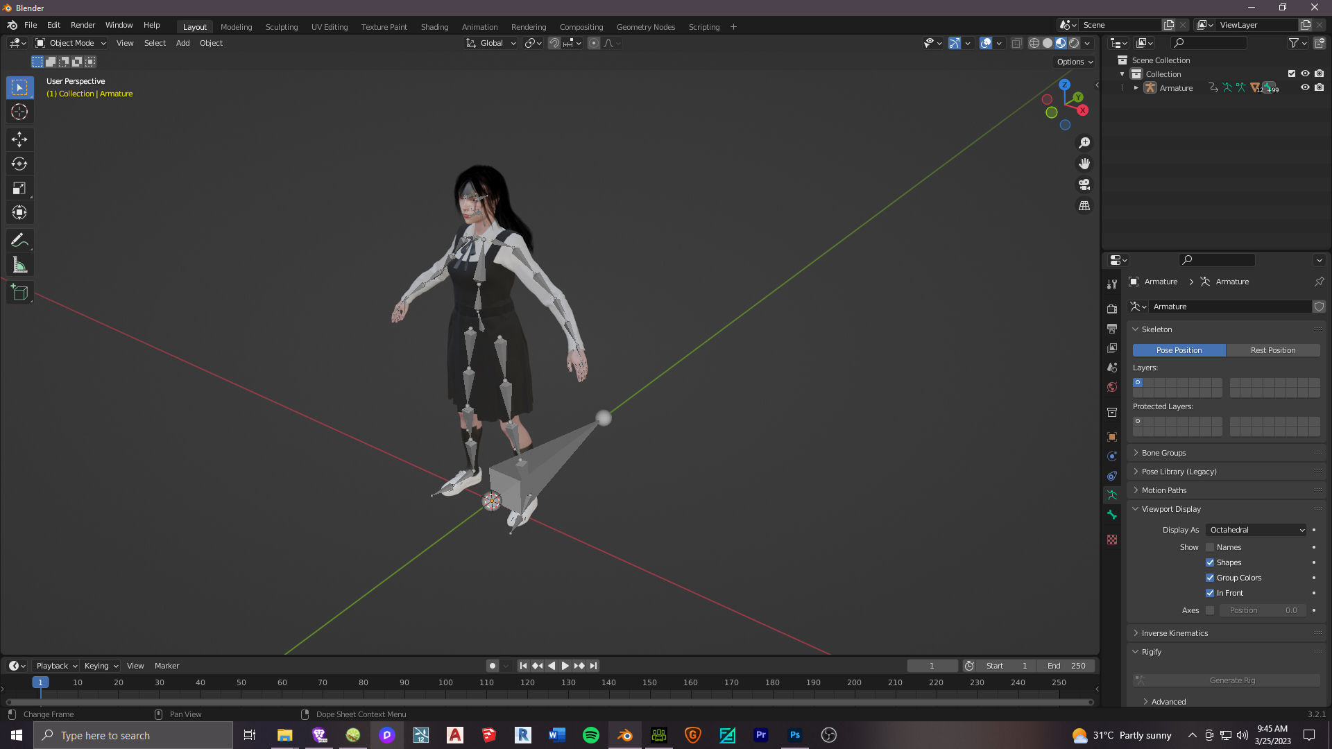 Asa Mitaka 3D model rigged | CGTrader