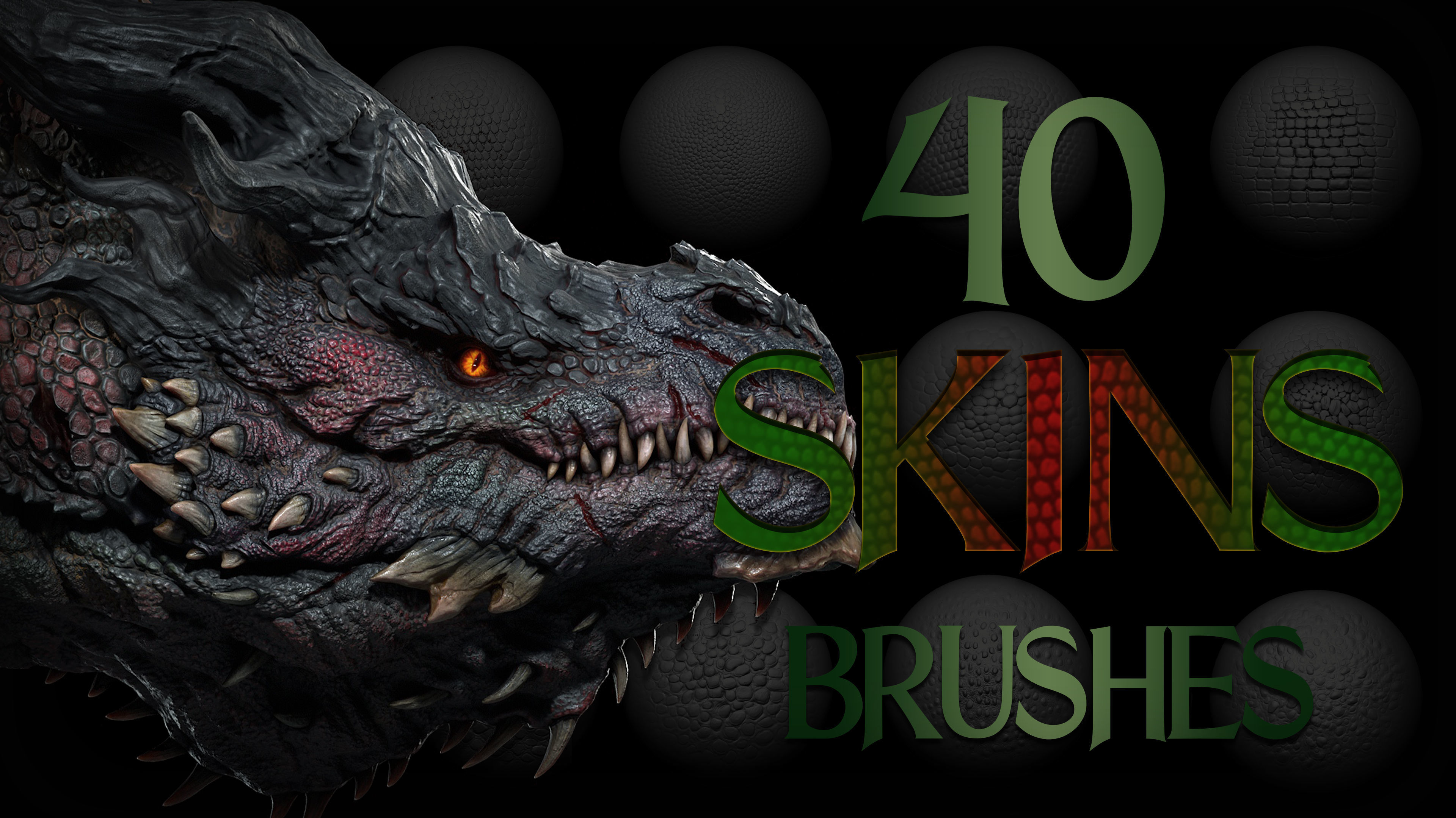 40 Dragons and Reptiles Skins Brush Alphas Texture | CGTrader