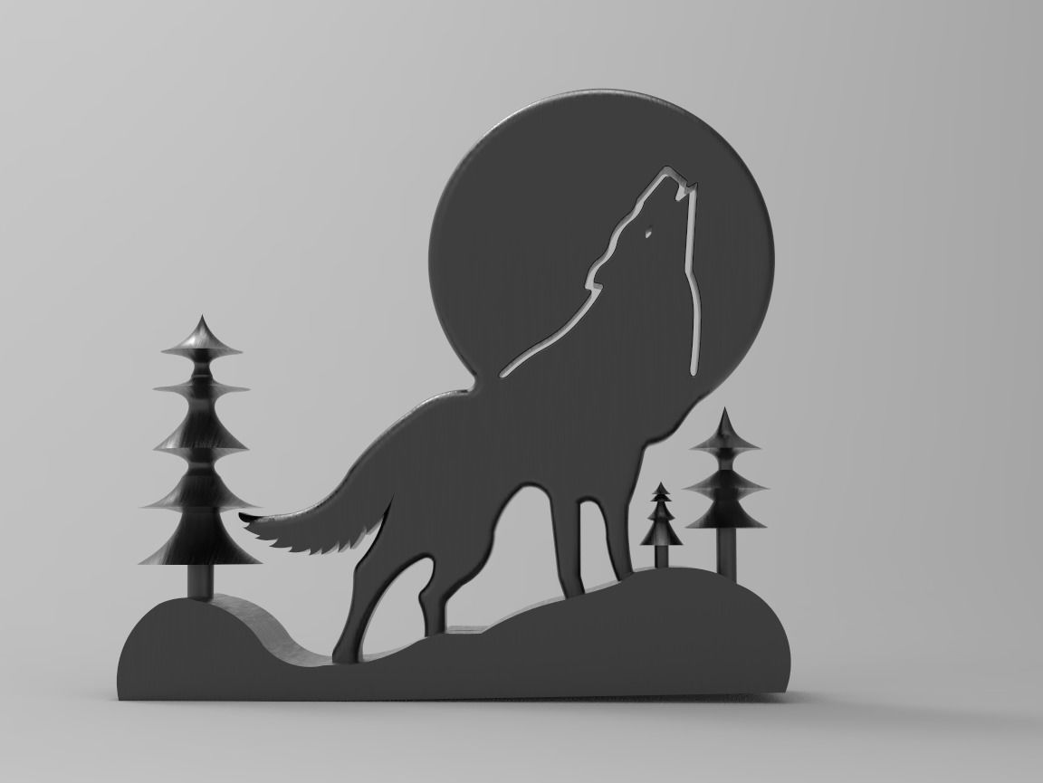 Night howl of wolves 3D model 3D printable | CGTrader