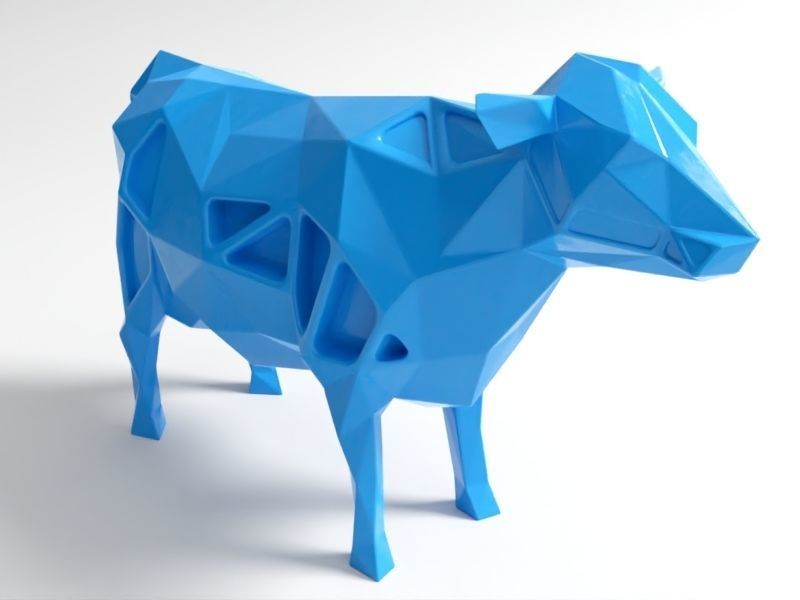 Polygon Cow 3D model 3D printable | CGTrader