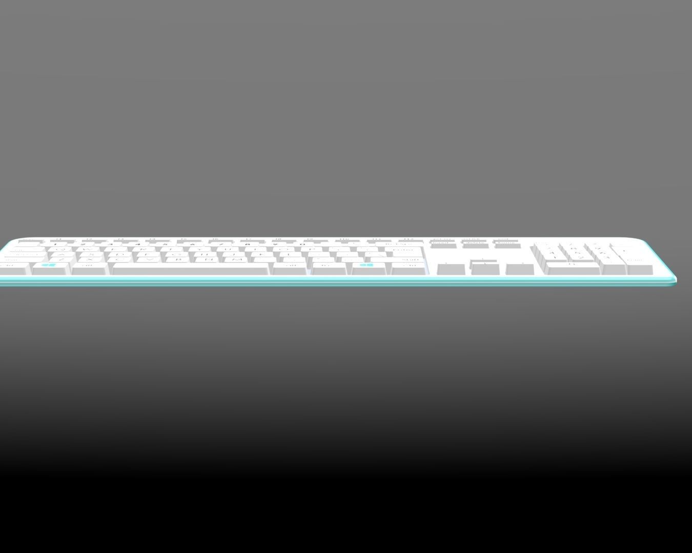 3D model Lightweight Wireless Keyboard - Sky colored VR / AR / low-poly ...